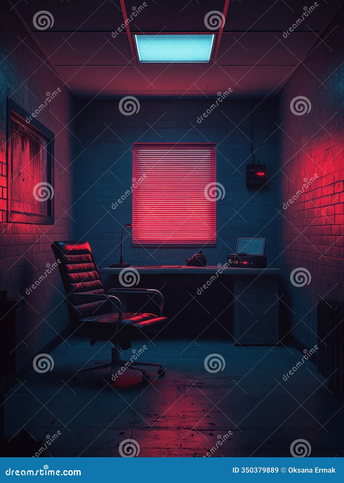 Prison Interrogation Cell with Isolation, a Single Chair in Emptiness ...