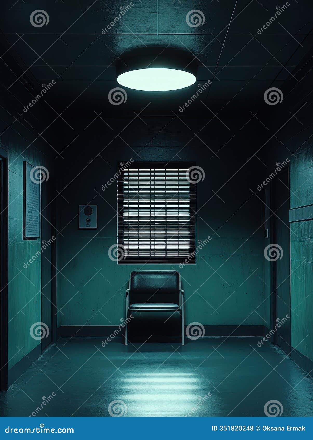 Prison Interrogation Cell with Isolation, a Single Chair in Emptiness ...