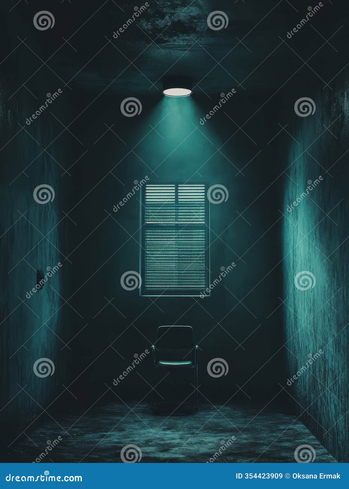 Prison Interrogation Cell with Isolation, a Single Chair in Emptiness ...