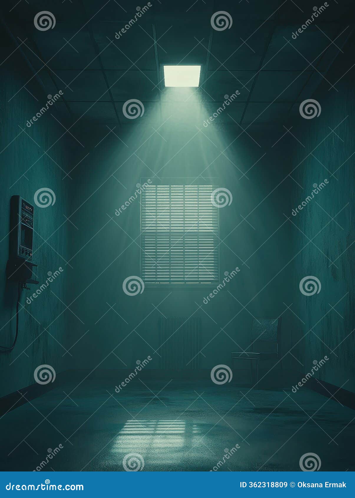 Prison Interrogation Cell with Isolation, a Single Chair in Emptiness ...
