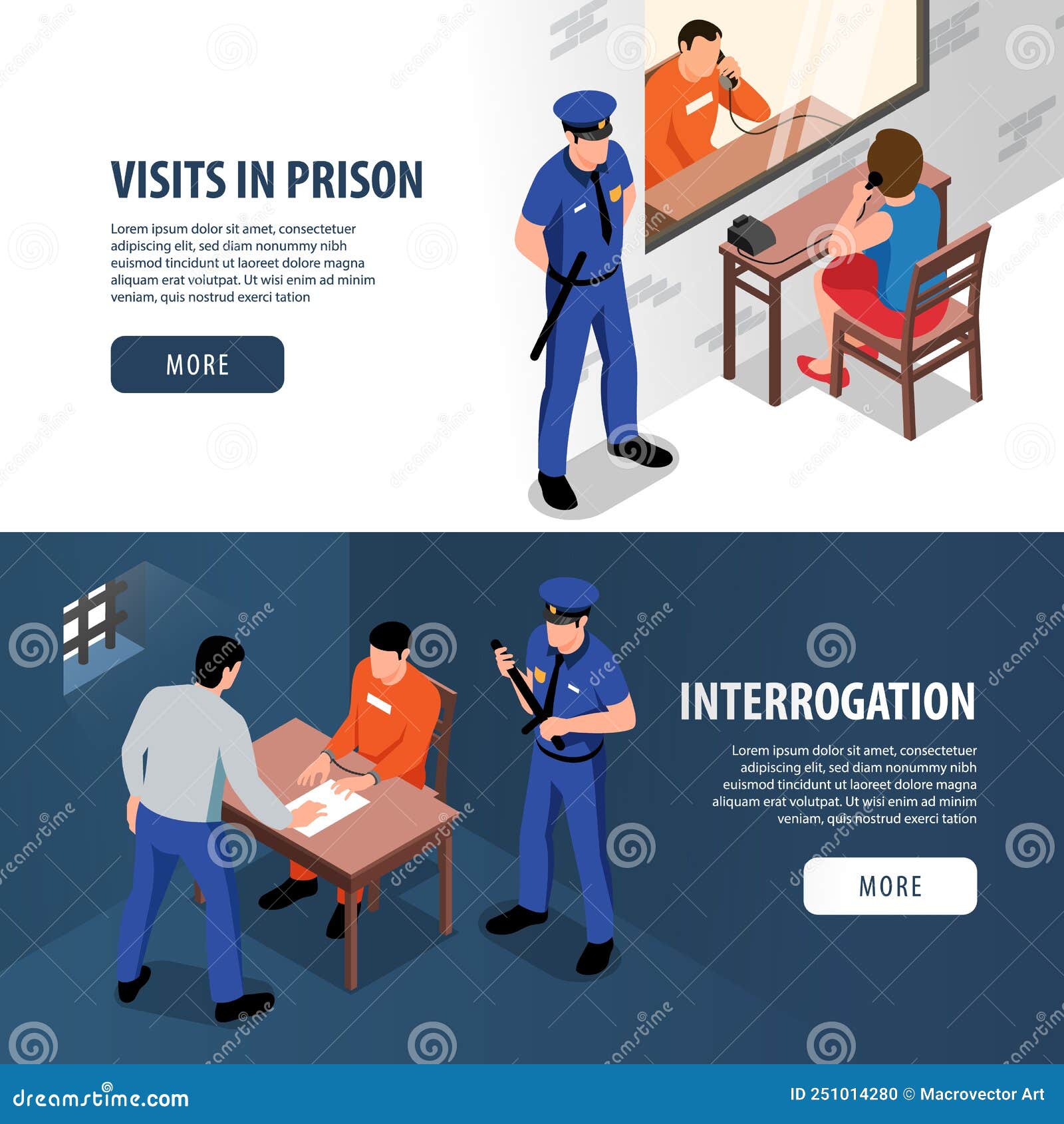 Prison Isometric Banners stock vector. Illustration of layout - 251014280