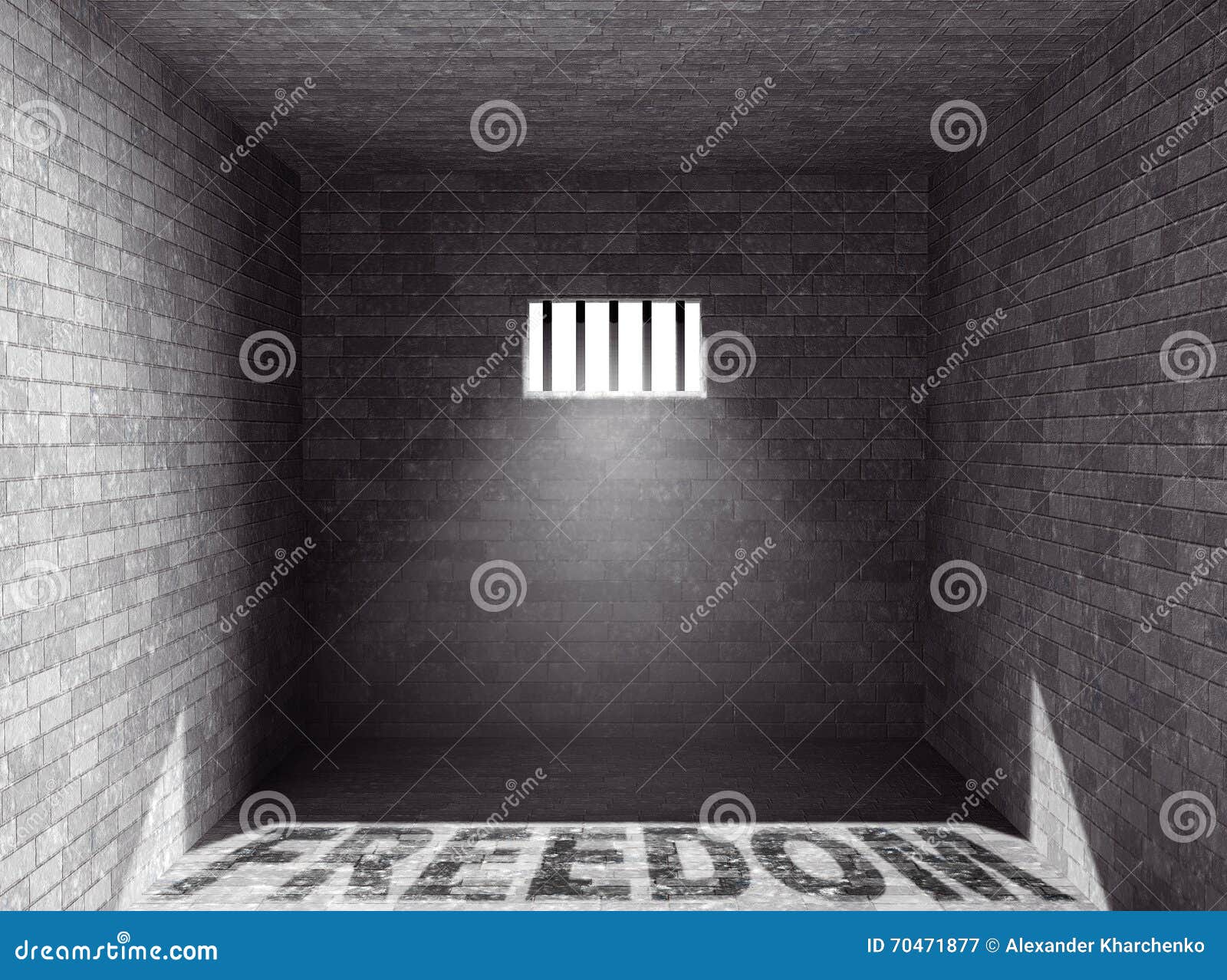 Prison with Light and Freedom Shadow. 3d Rendering Stock Illustration ...