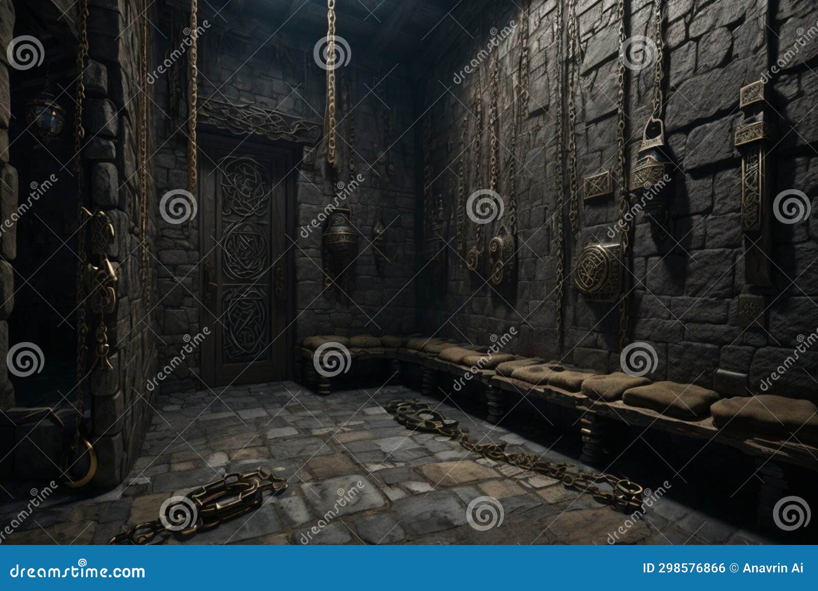 Indoors. Medieval Gothic Room Background Stock Illustration ...