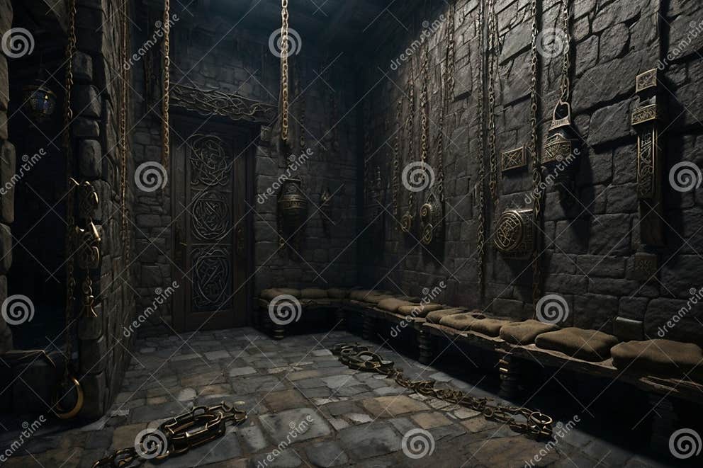 Indoors. Medieval Gothic Room Background Stock Illustration ...