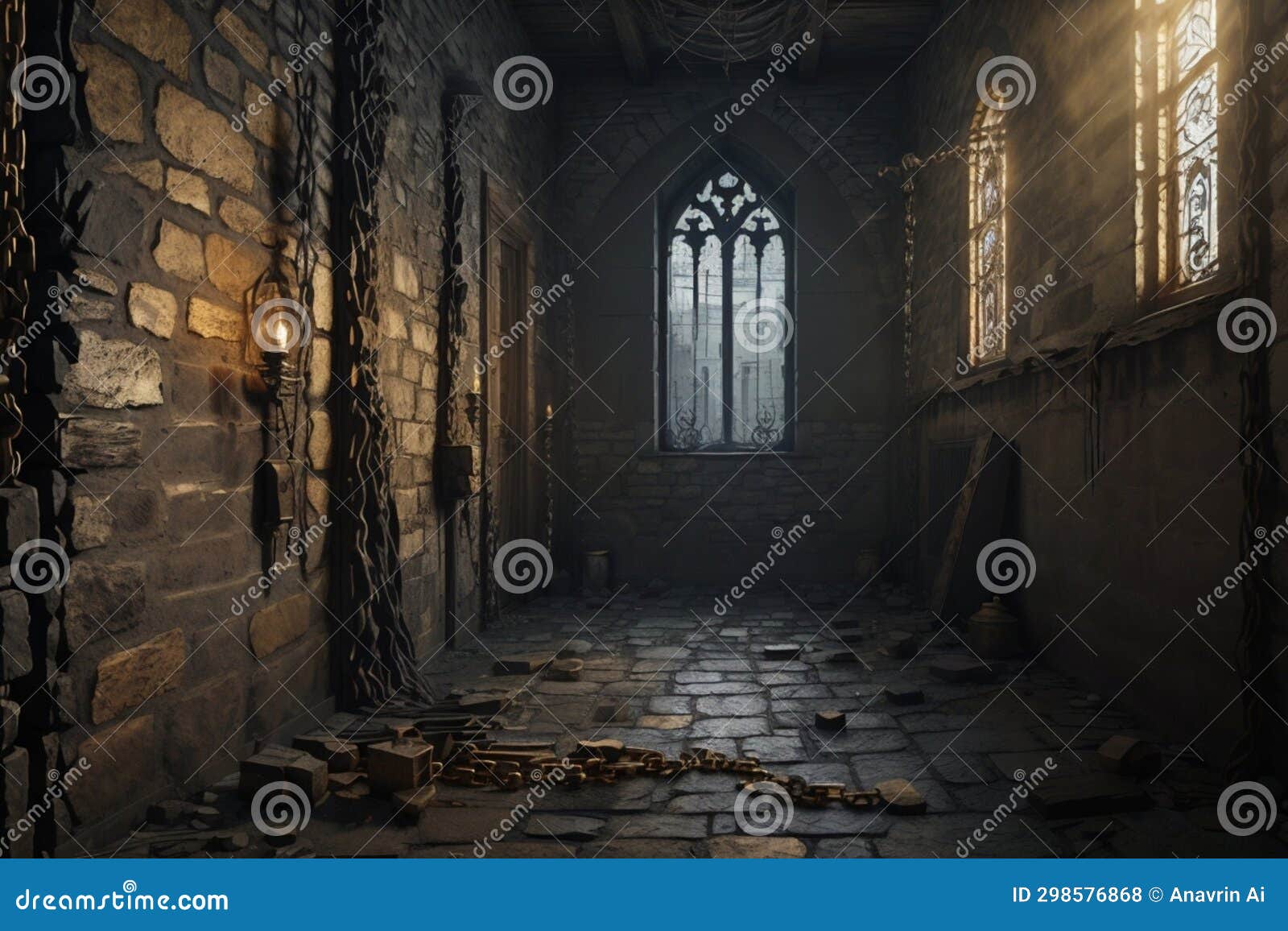 Indoors. Medieval Gothic Room Background Royalty-Free Stock Photo ...