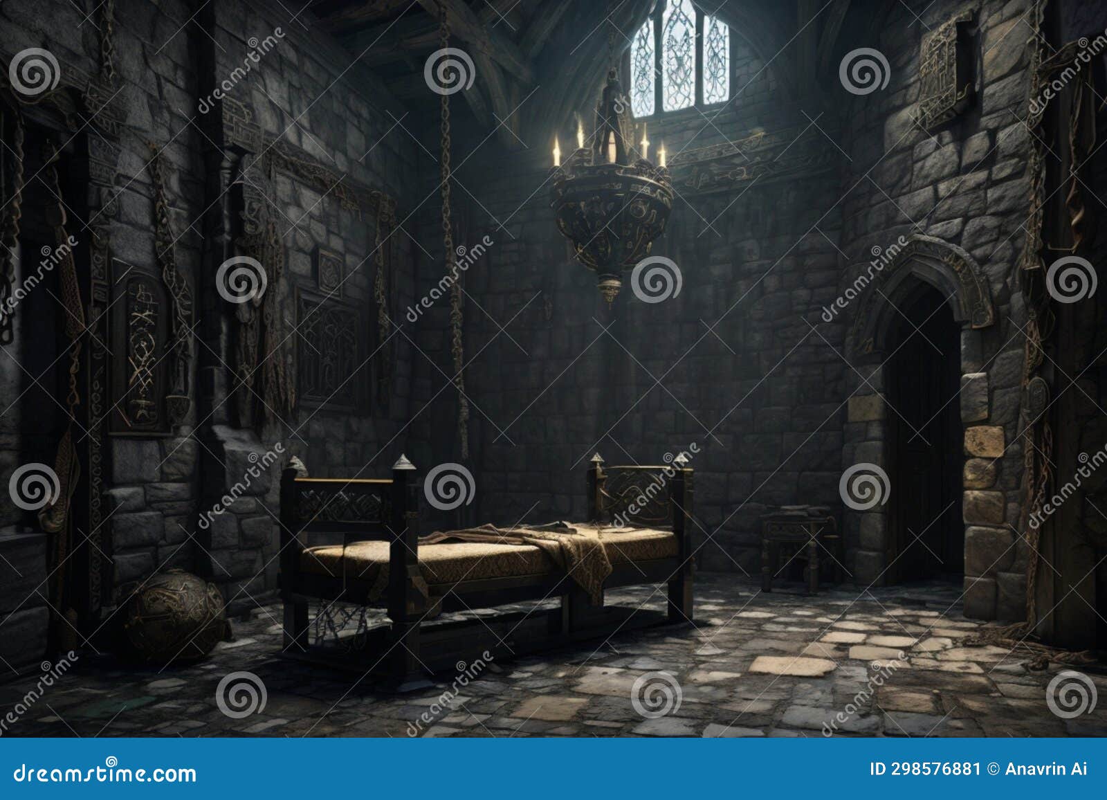 Indoors. Medieval Gothic Room Background Royalty-Free Stock Photo ...