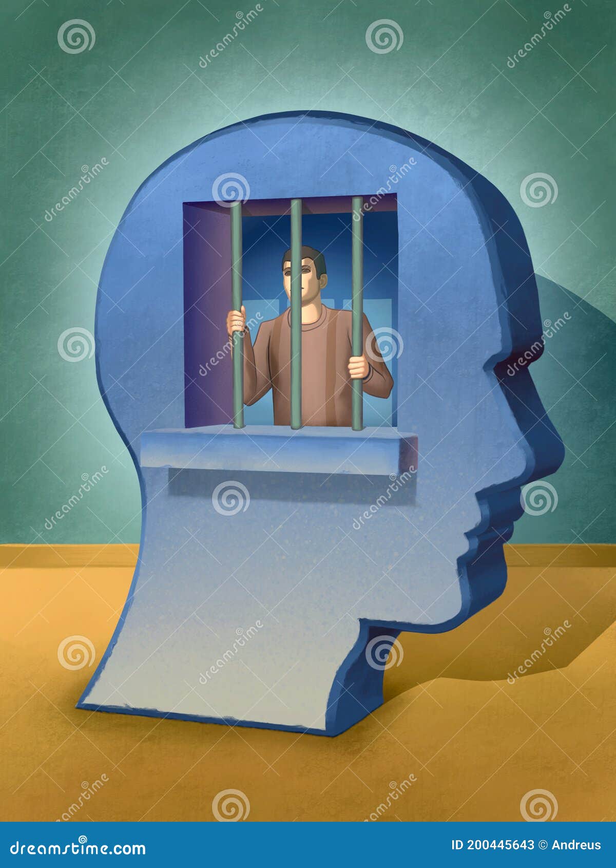 Prison of the mind stock illustration. Illustration of creative - 200445643