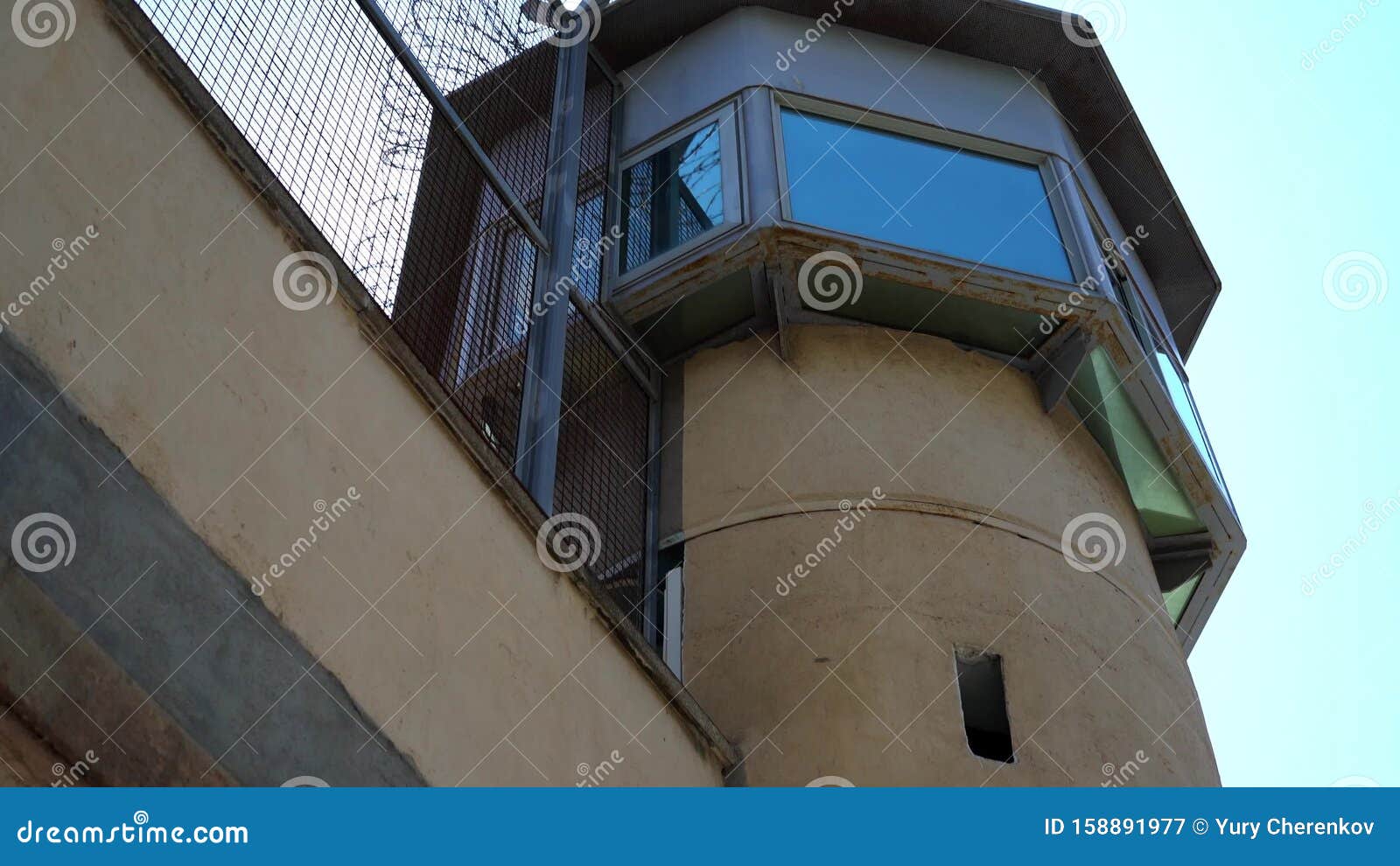 Prison Observation Tower, Bottom View. Watchtower Stock Video - Video ...