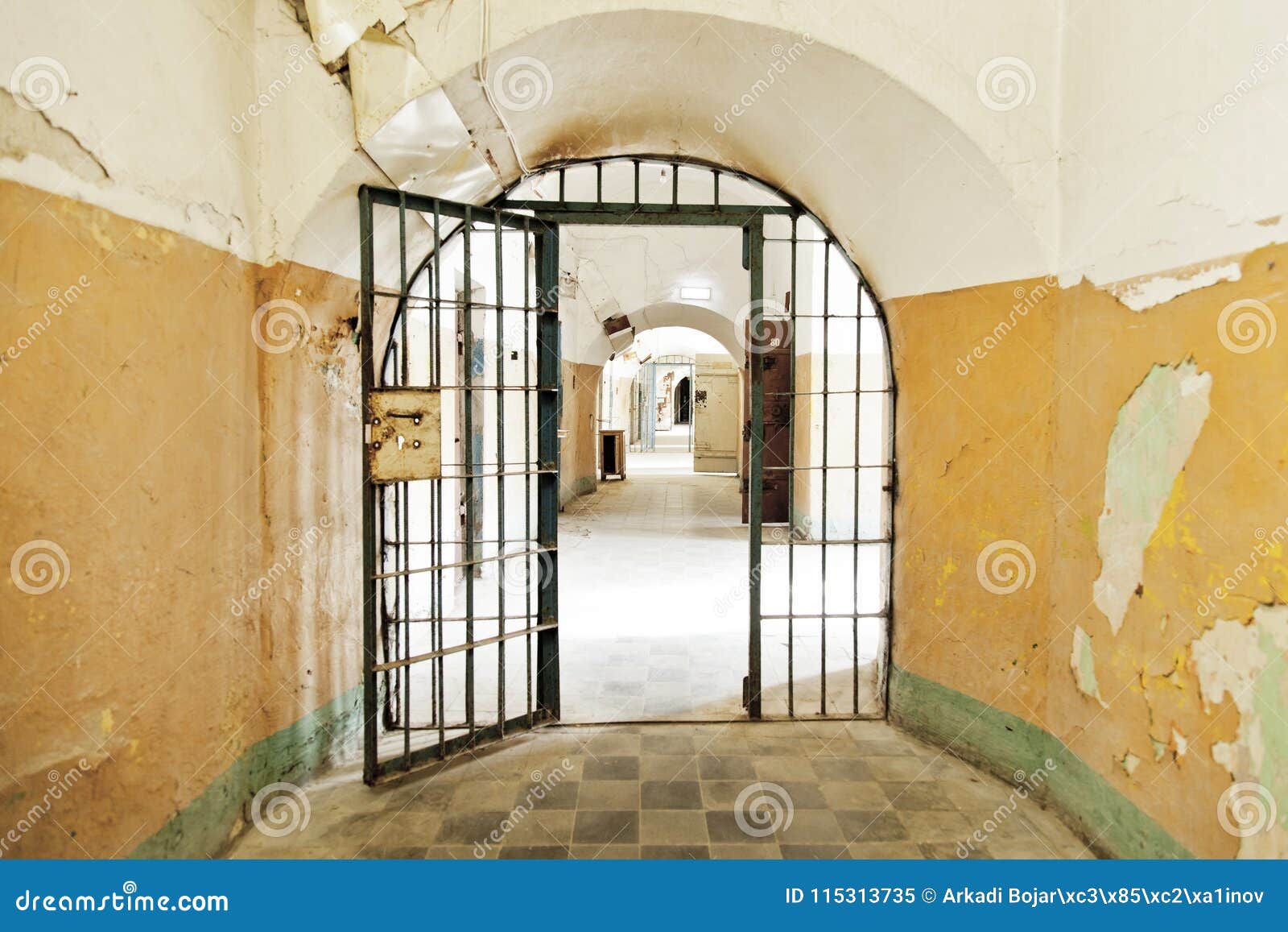 Prison open door stock image. Image of dirty, indoor - 115313735