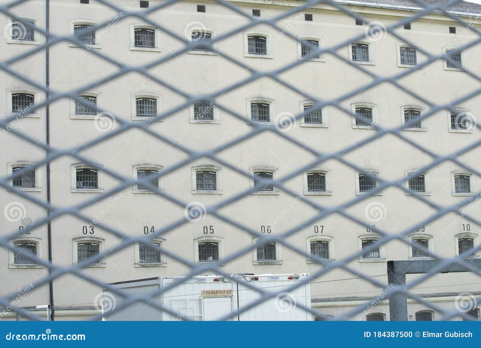 Prison from the Outside with Fence Stock Photo - Image of arrest ...