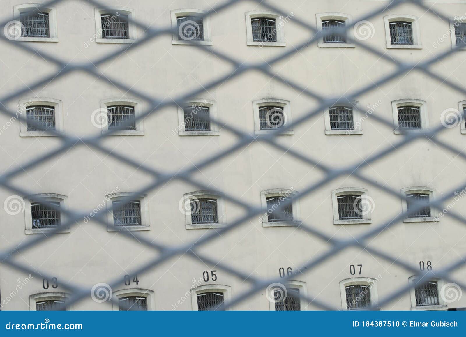 Prison from the Outside with Fence Stock Photo - Image of detention ...