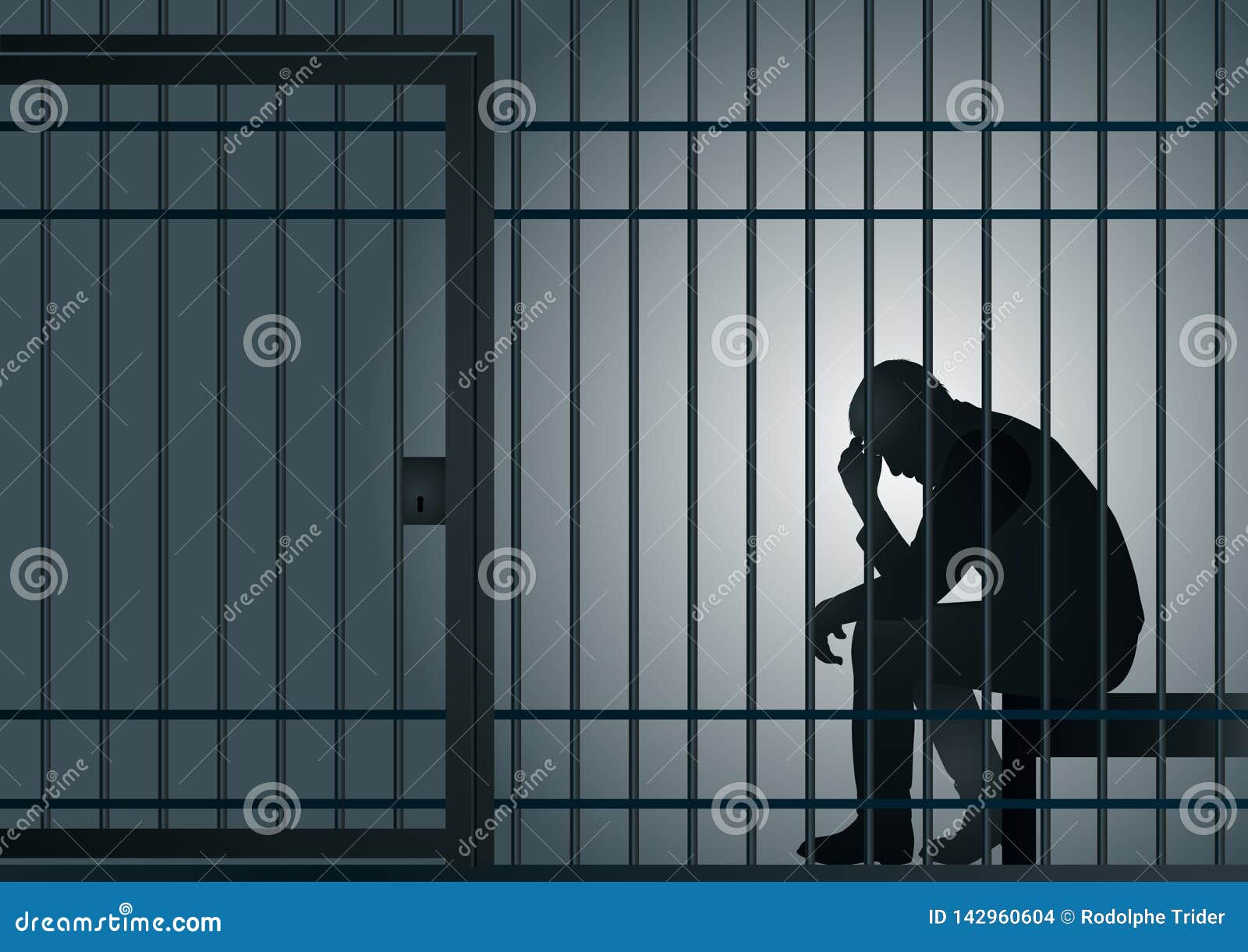 Symbol of the Incarceration of a Criminal with a Man Imprisoned in a ...