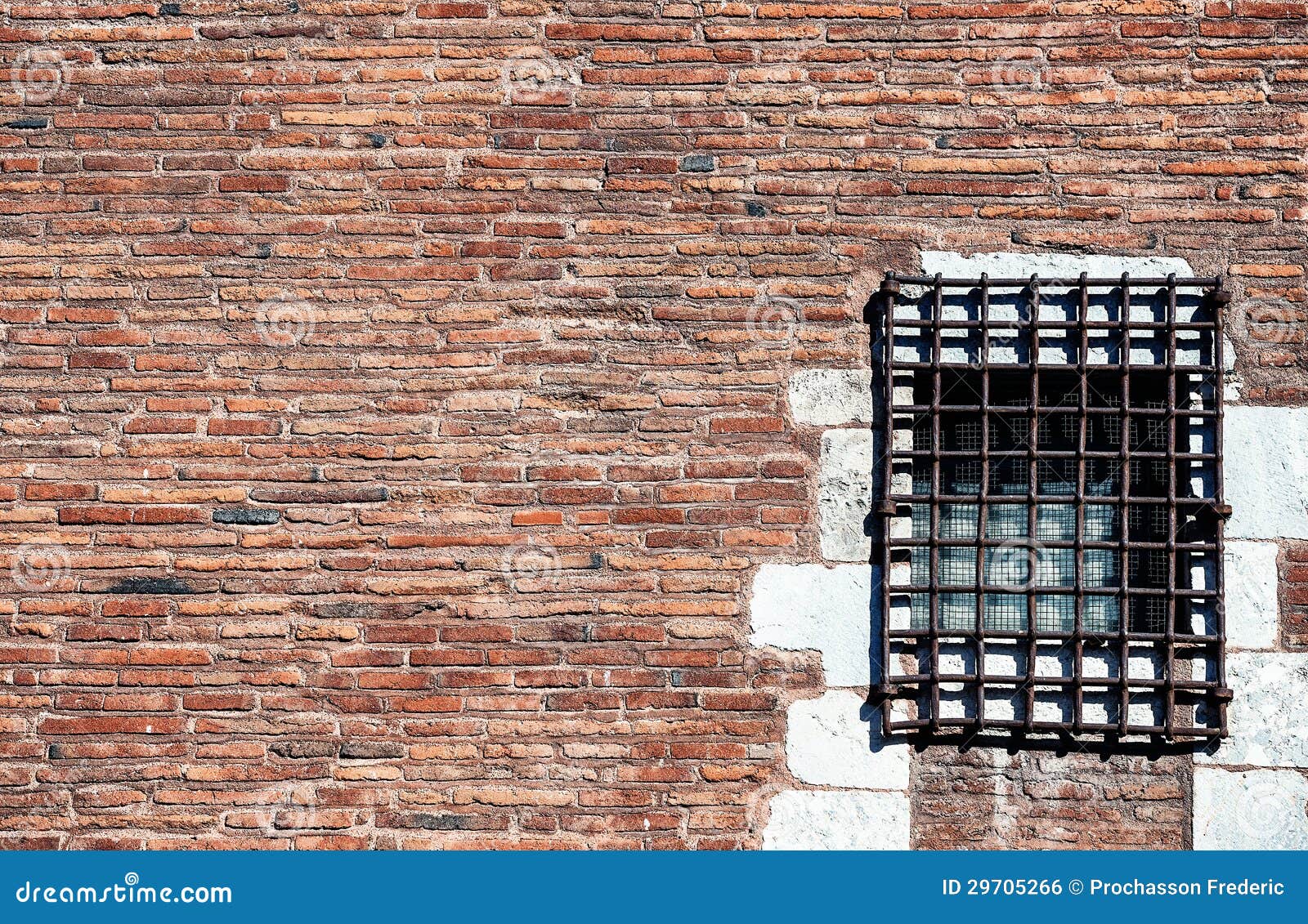 Prison red brick wall stock photo. Image of scene, feature - 29705266