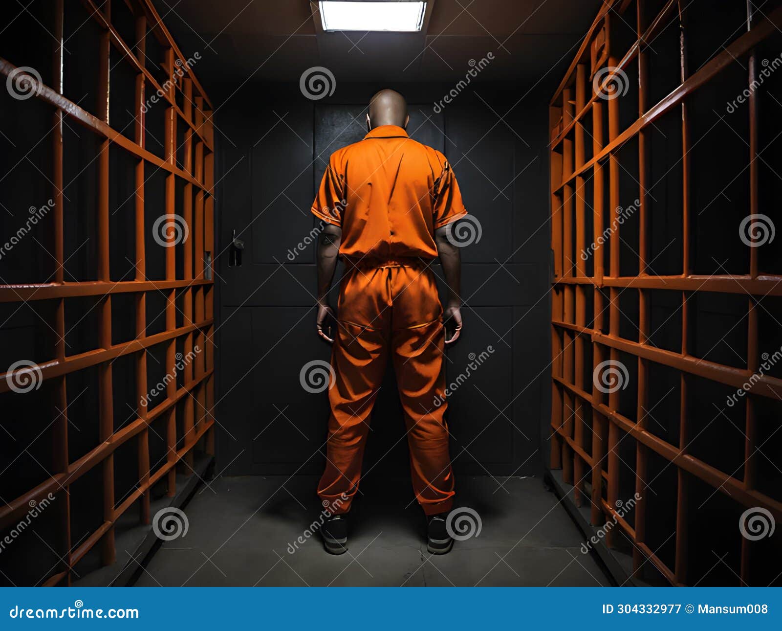 Prison Scene with Man in Prison Cell. Prisoner Concept Stock ...