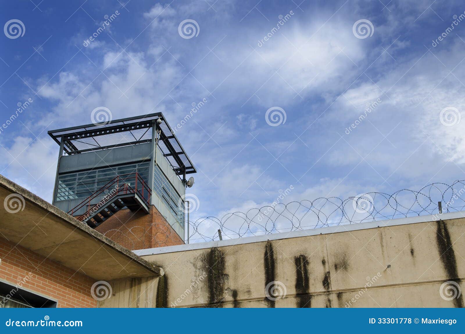 Prison Tower stock photo. Image of fence, justice, safety - 33301778