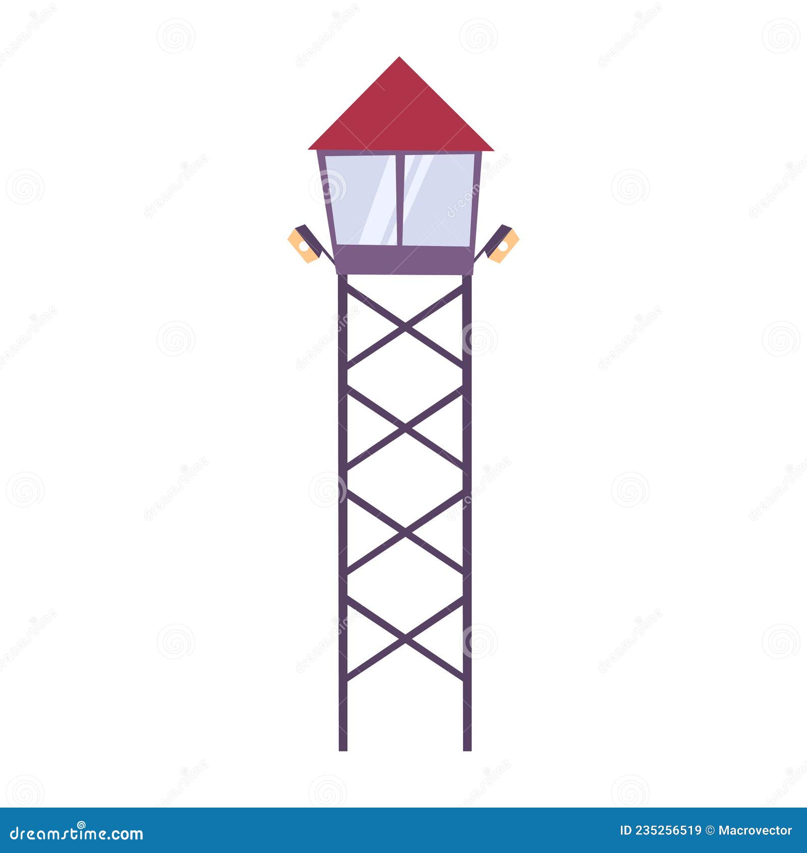 Prison Tower Flat Composition Stock Vector - Illustration of lock ...