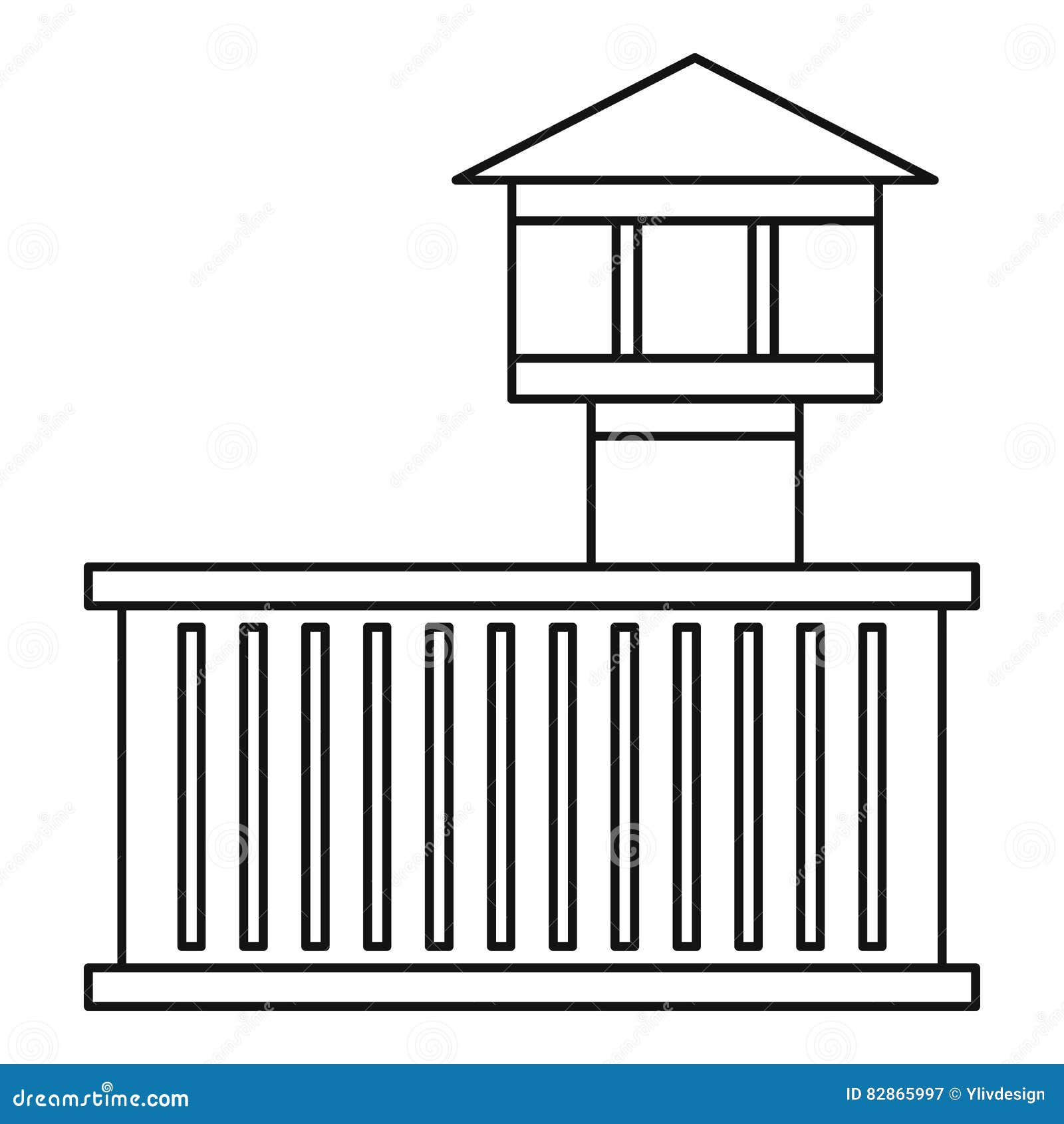 Prison Tower Icon, Outline Style Stock Vector - Illustration of guilty ...