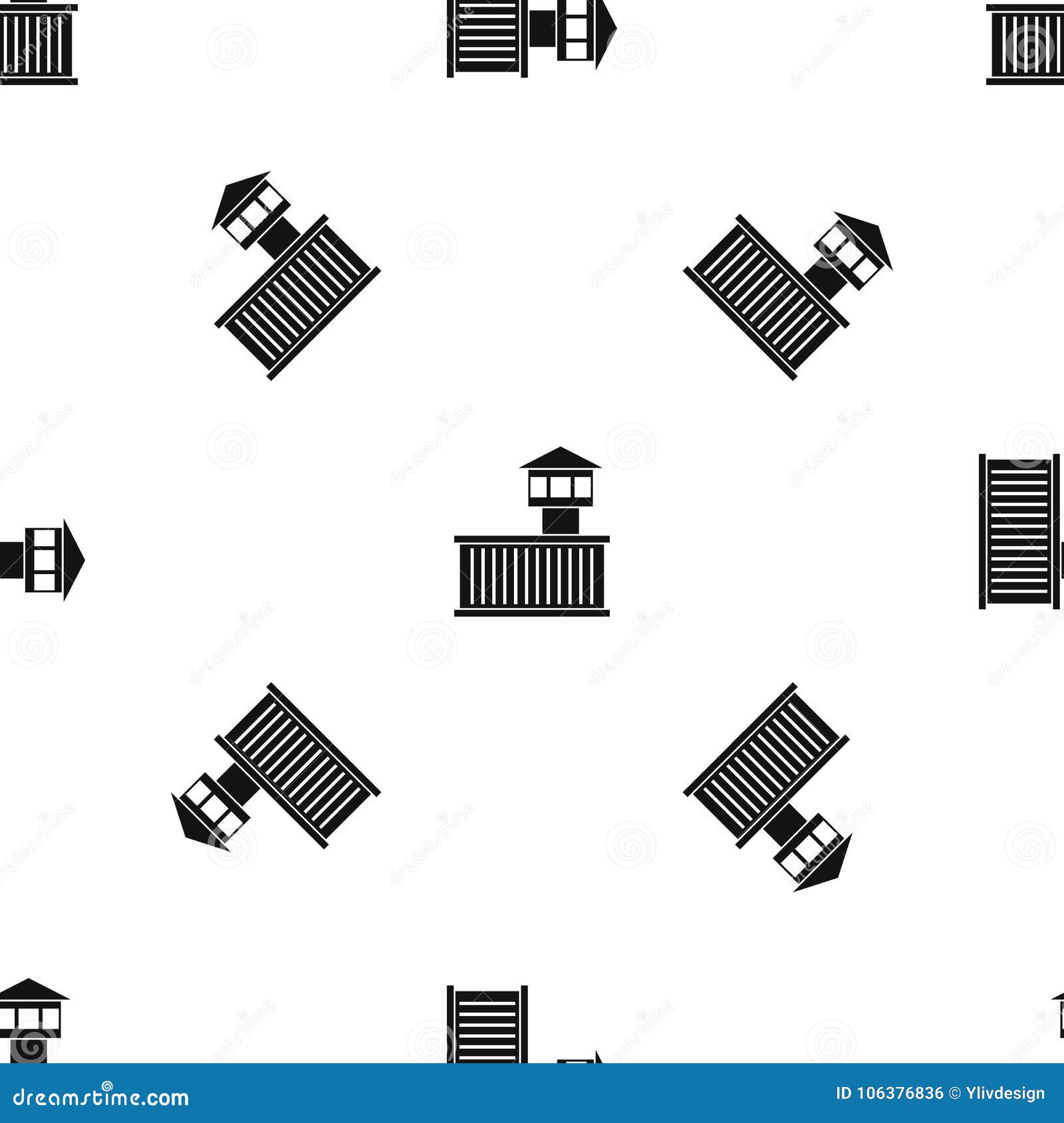 Prison Tower Pattern Seamless Black Stock Vector - Illustration of ...
