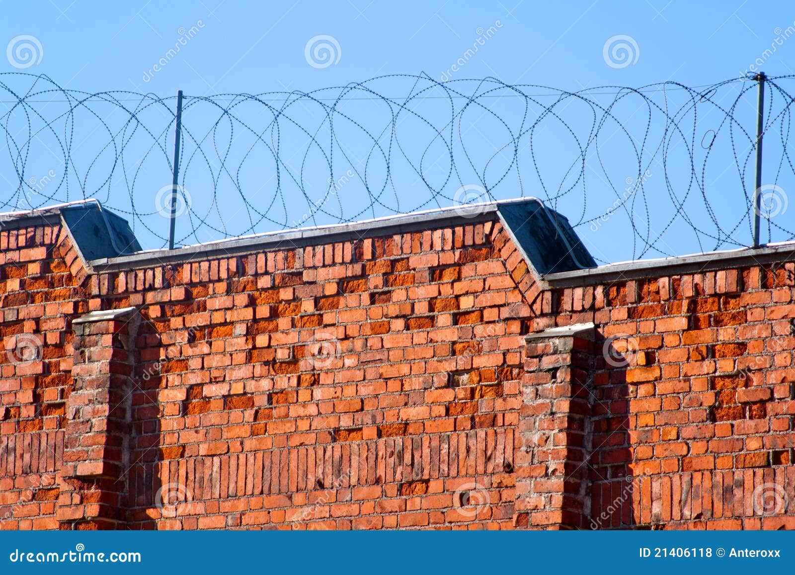 Prison wall stock photo. Image of barrier, outdoor, boundary - 21406118