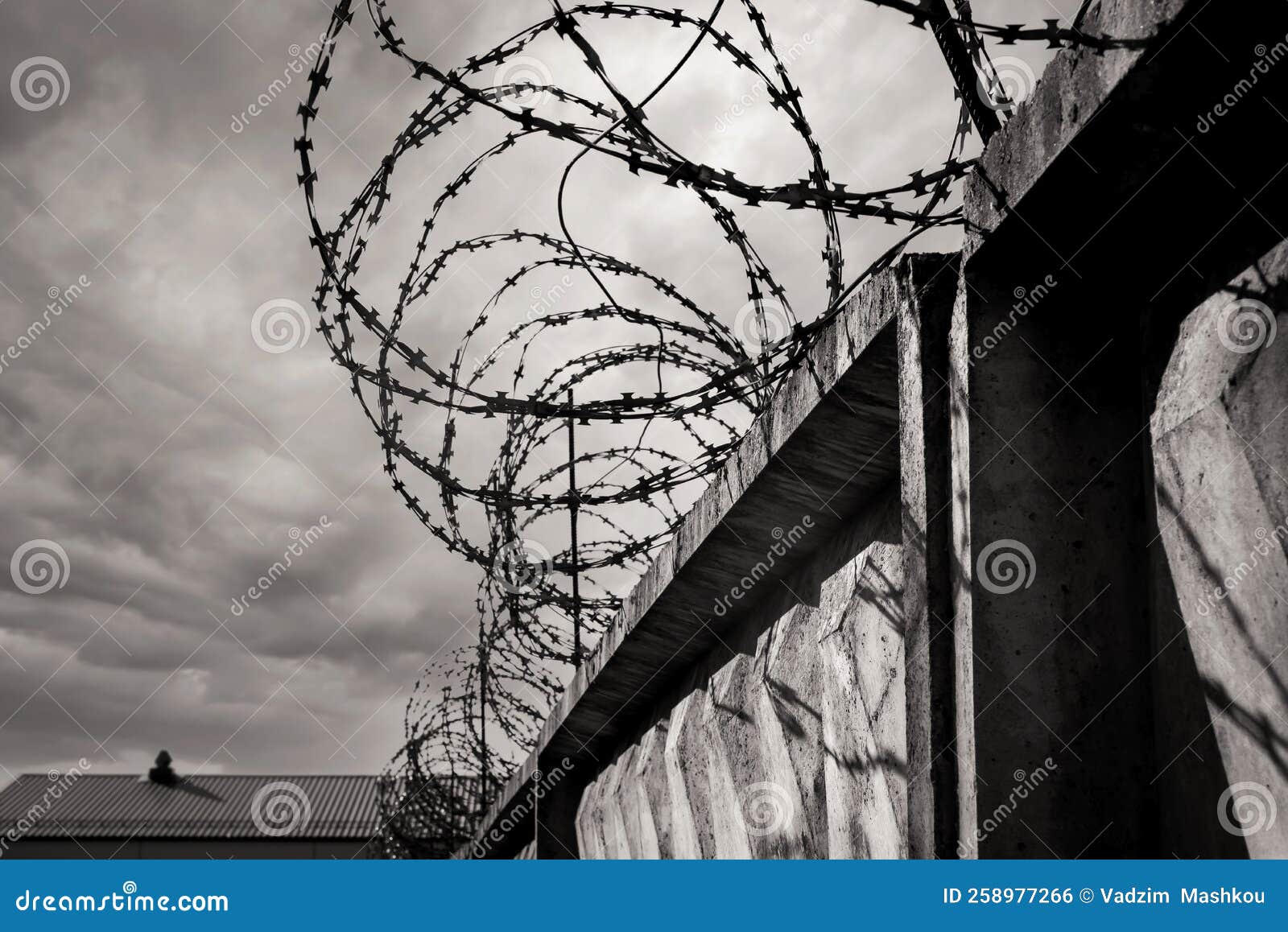 Prison. Prison Wall with Barbed Wire Stock Photo - Image of ethnic ...