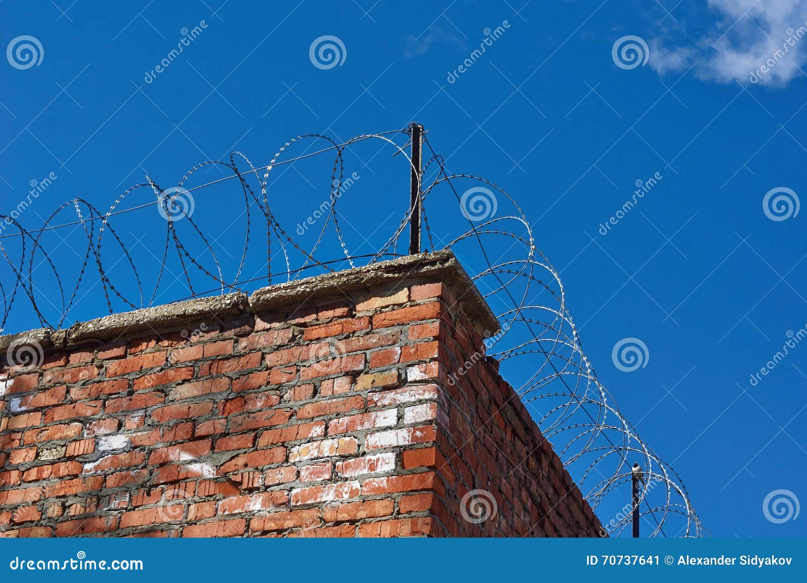 Prison Wall with Barbed Wire. Stock Image - Image of outdoors, boundary ...
