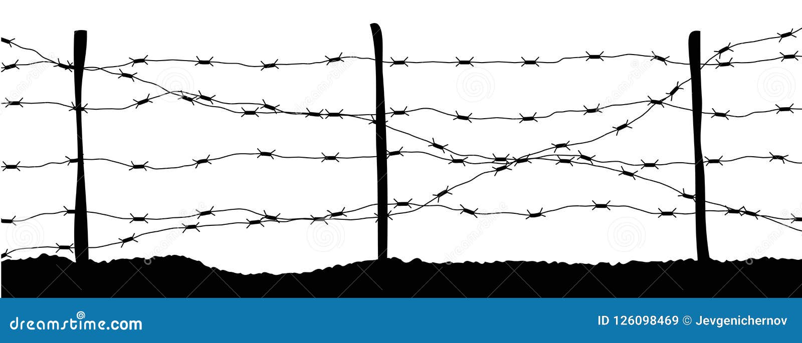 Prison Wall Restricted Area Barbed Wire Stock Vector - Illustration of ...