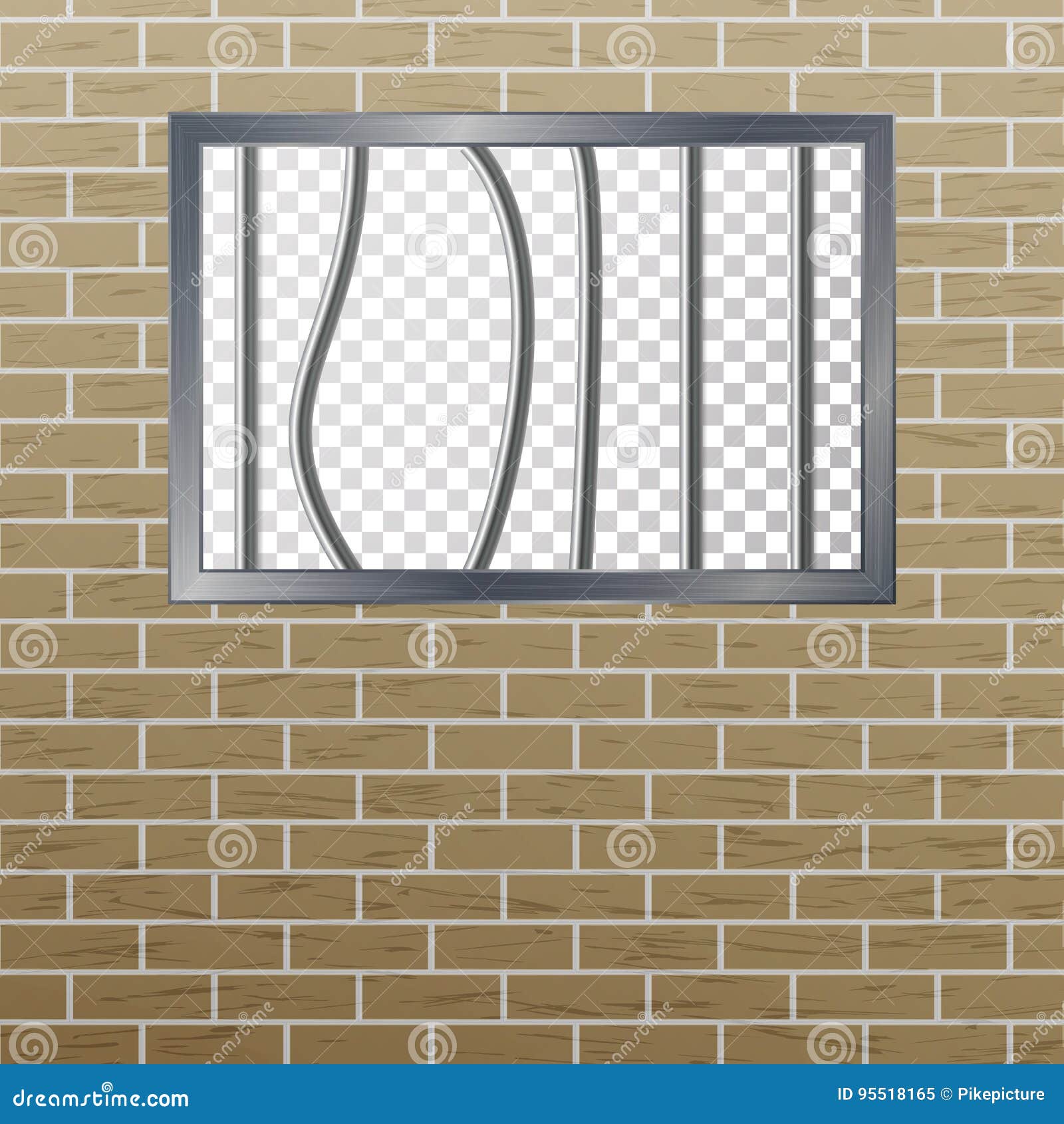 Prison Grid. Metallic Cage Isolated On Transparent Background. Vector ...