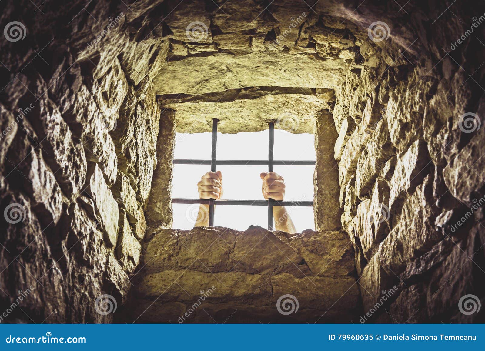 Prison Window with Metal Bars Stock Image - Image of social, fortified ...