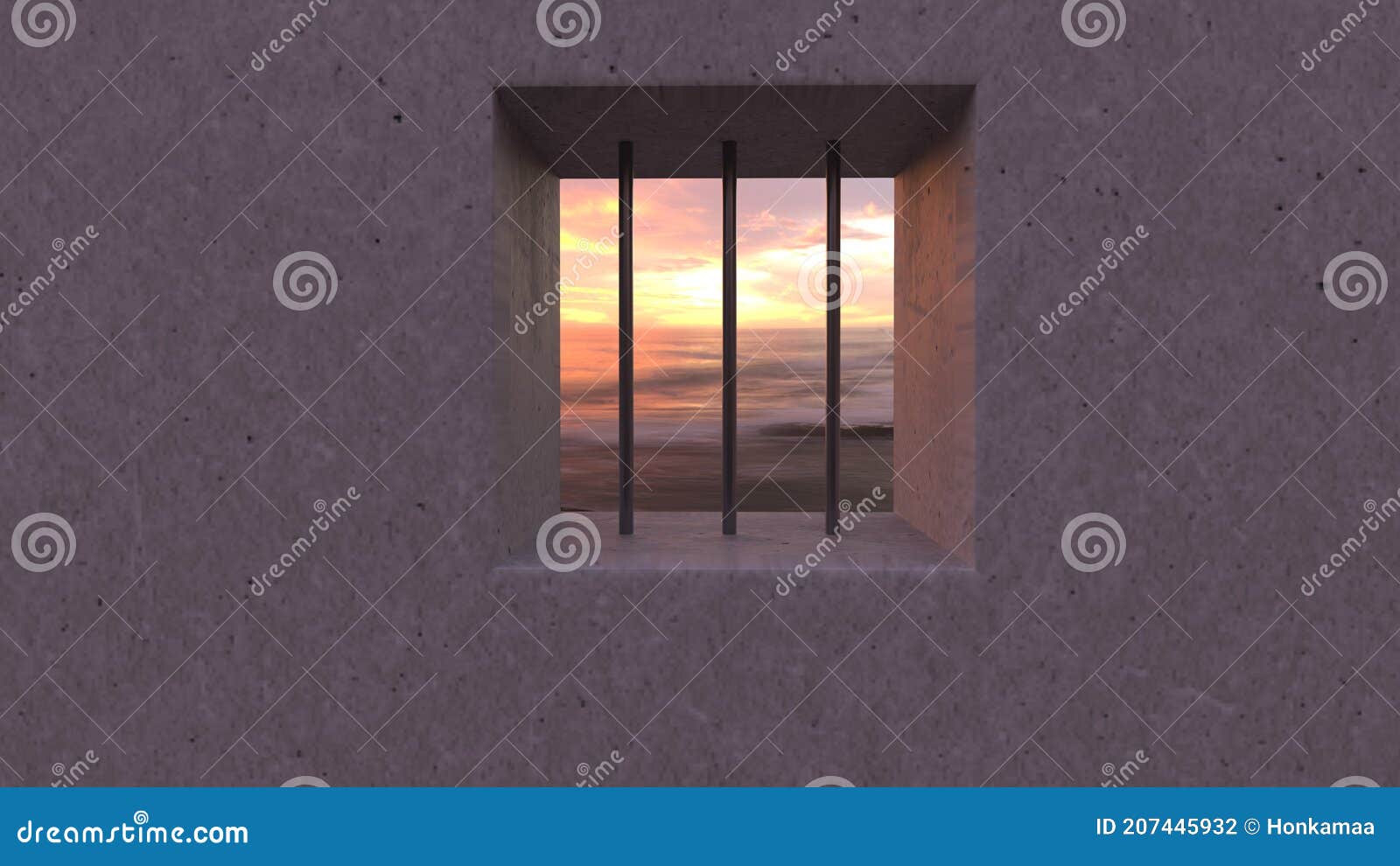 Prison window view stock illustration. Illustration of prison - 207445932