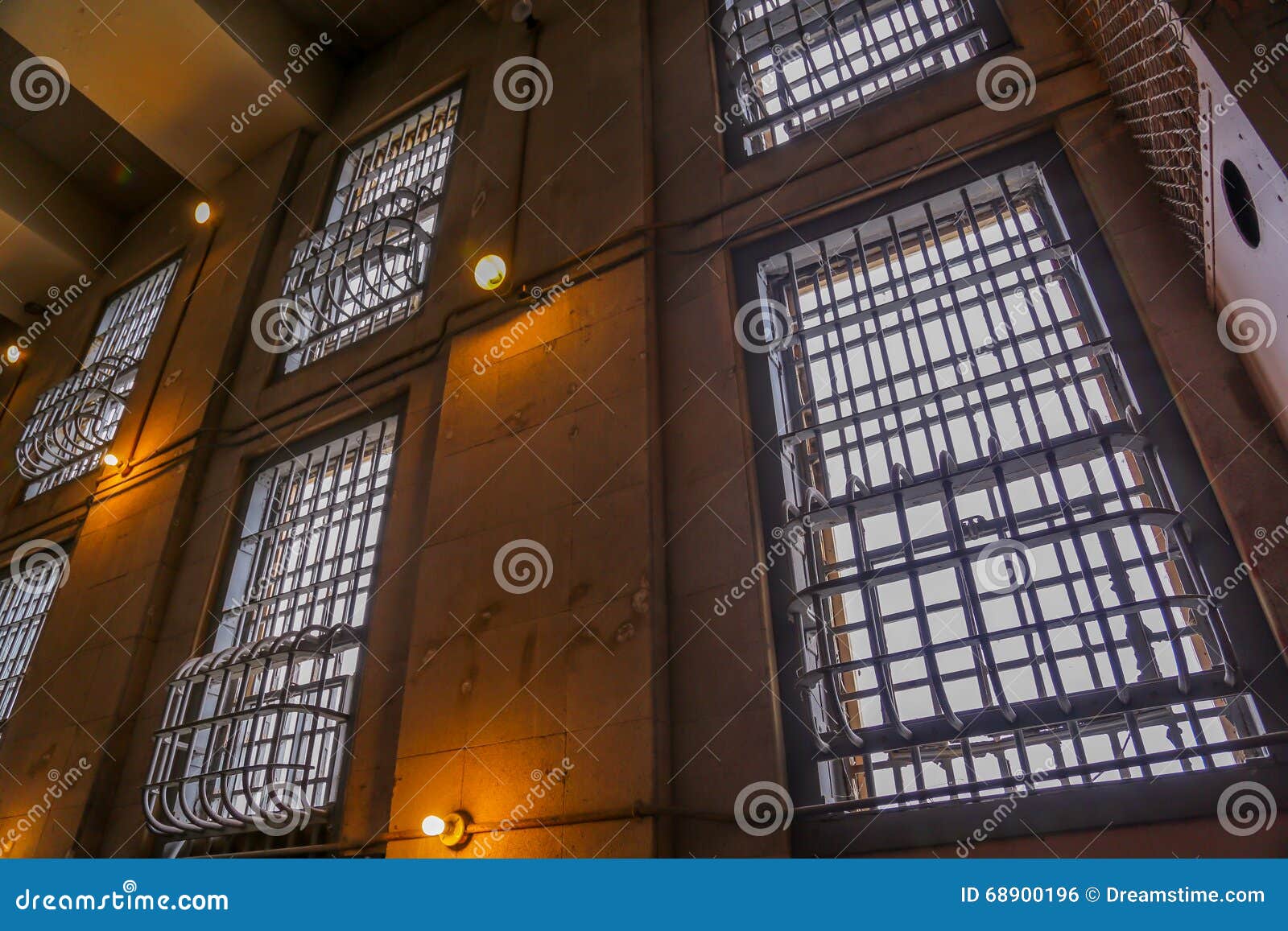 Prison windows backlit stock photo. Image of pacific - 68900196
