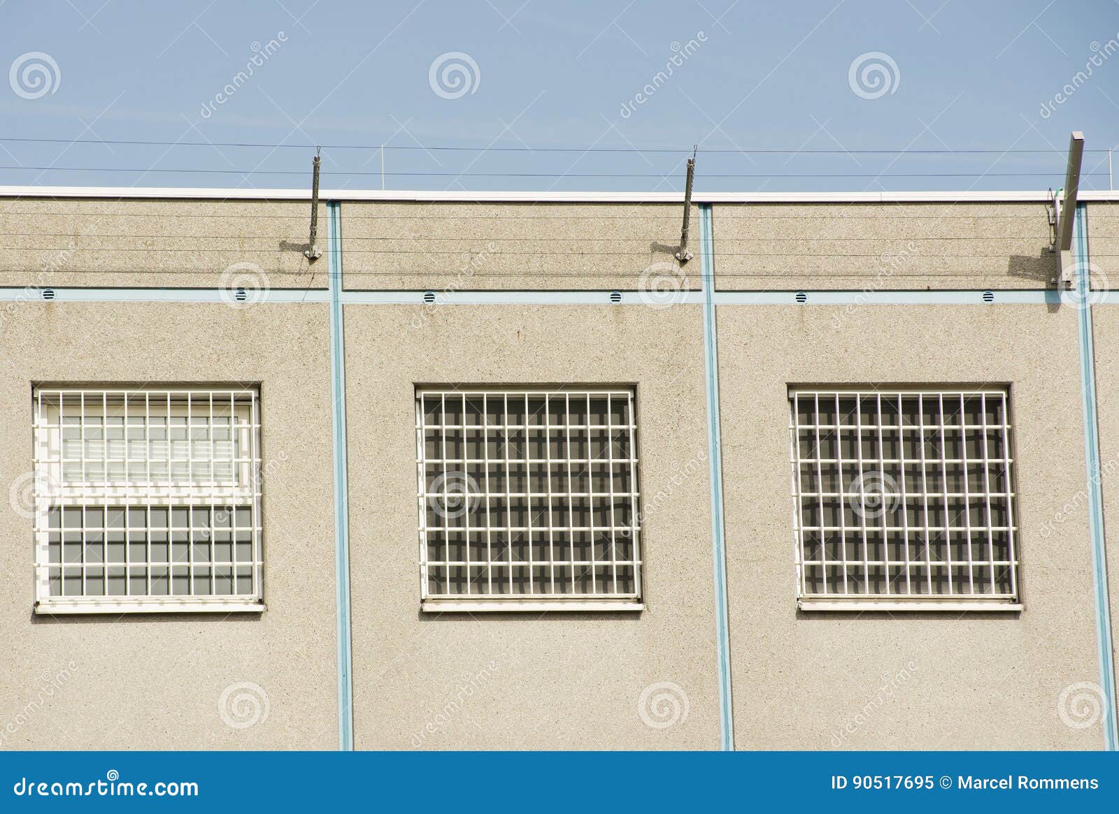 Prison windows stock image. Image of remand, facility - 90517695