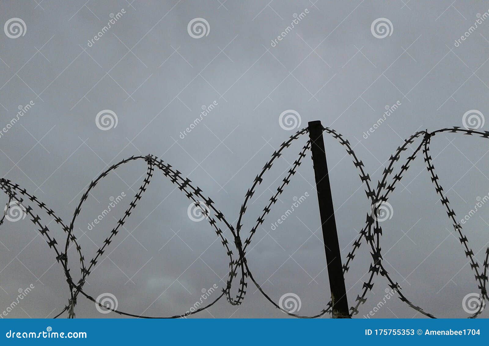 Prison wire fence stock image. Image of fence, prison - 175755353