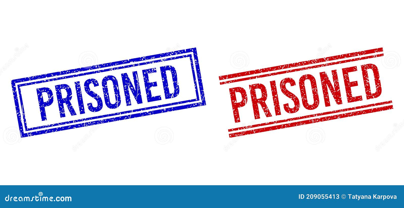 Distress Textured PRISONED Seal with Double Lines Stock Illustration ...