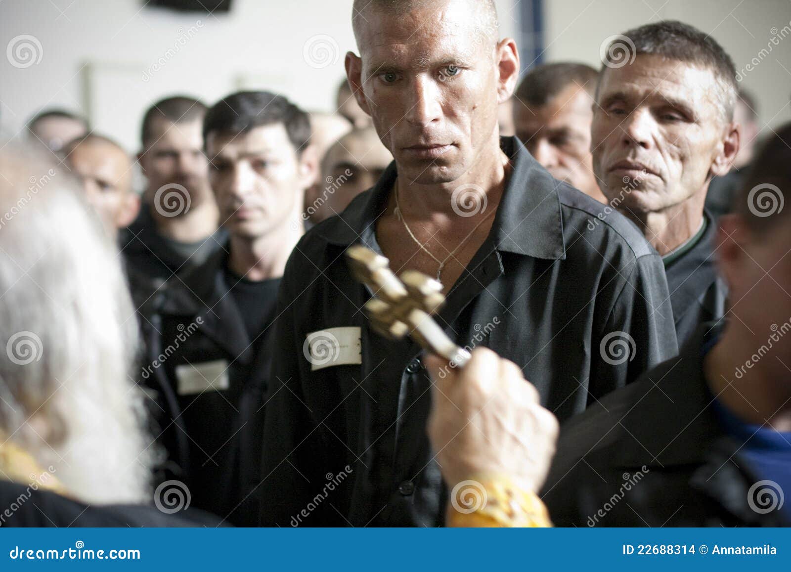 Prisoner Looking Out Through Prison Bars On The Window. Lukyanovskaya ...