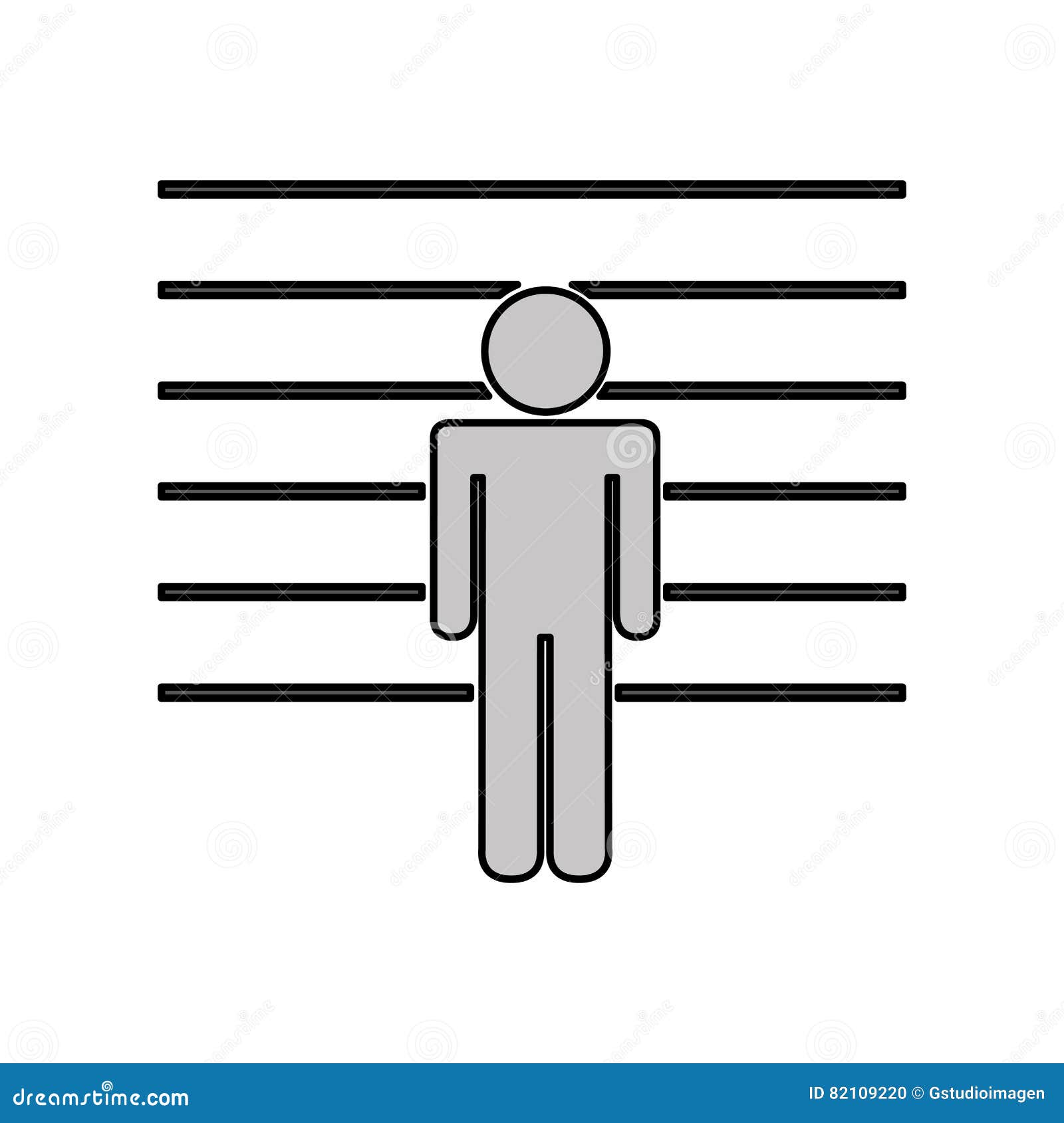 Silhouette Prisoner In Jail Cell, Modern With Bars. Banner Vector ...