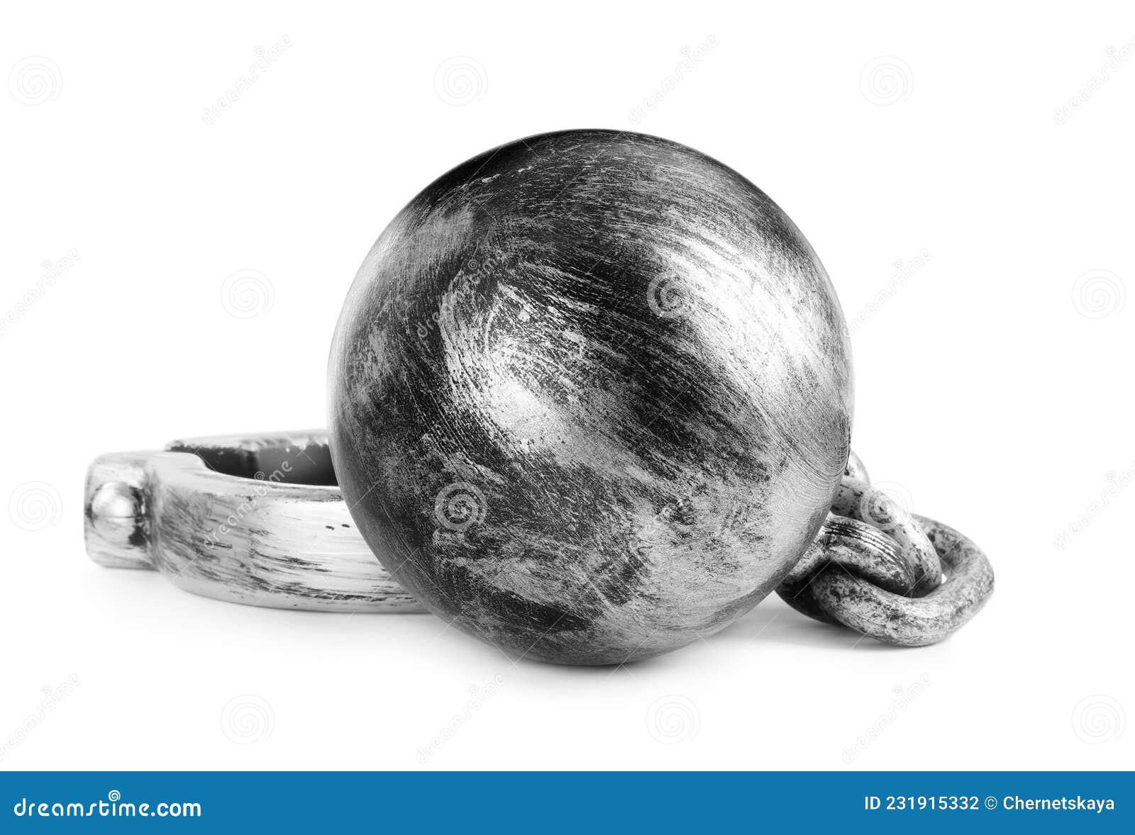 Prisoner Ball with Chain on White Background Stock Photo - Image of ...
