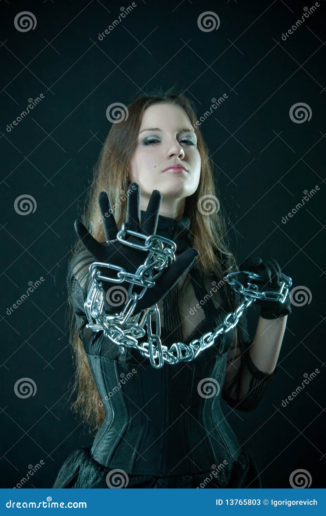 Prisoner bounded by chains stock image. Image of bound - 13765803