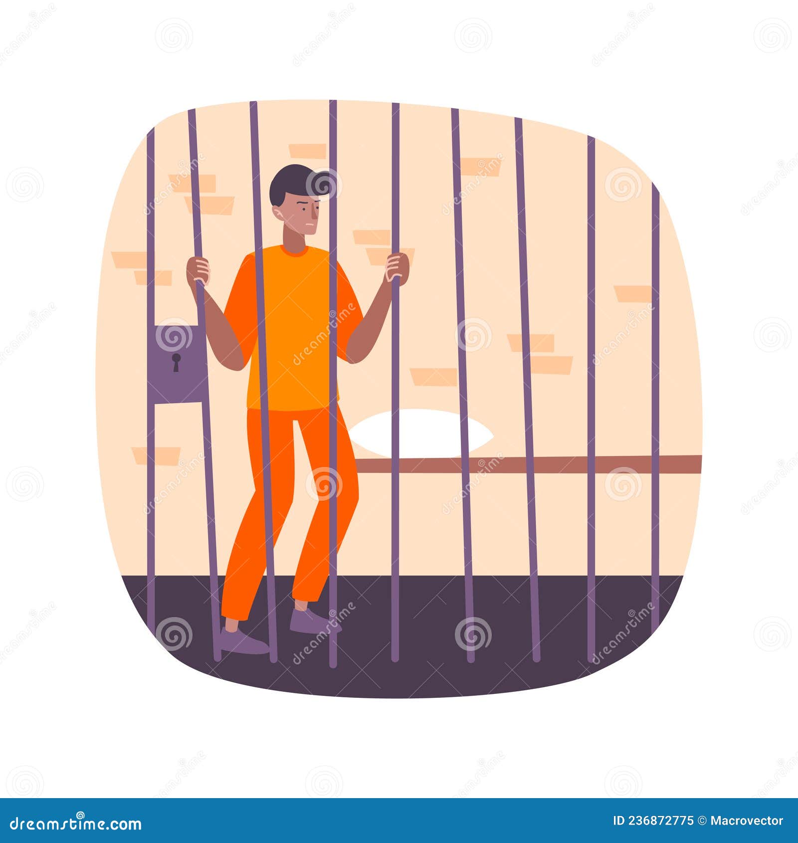 Prisoner in Cage Composition Stock Vector - Illustration of prison ...