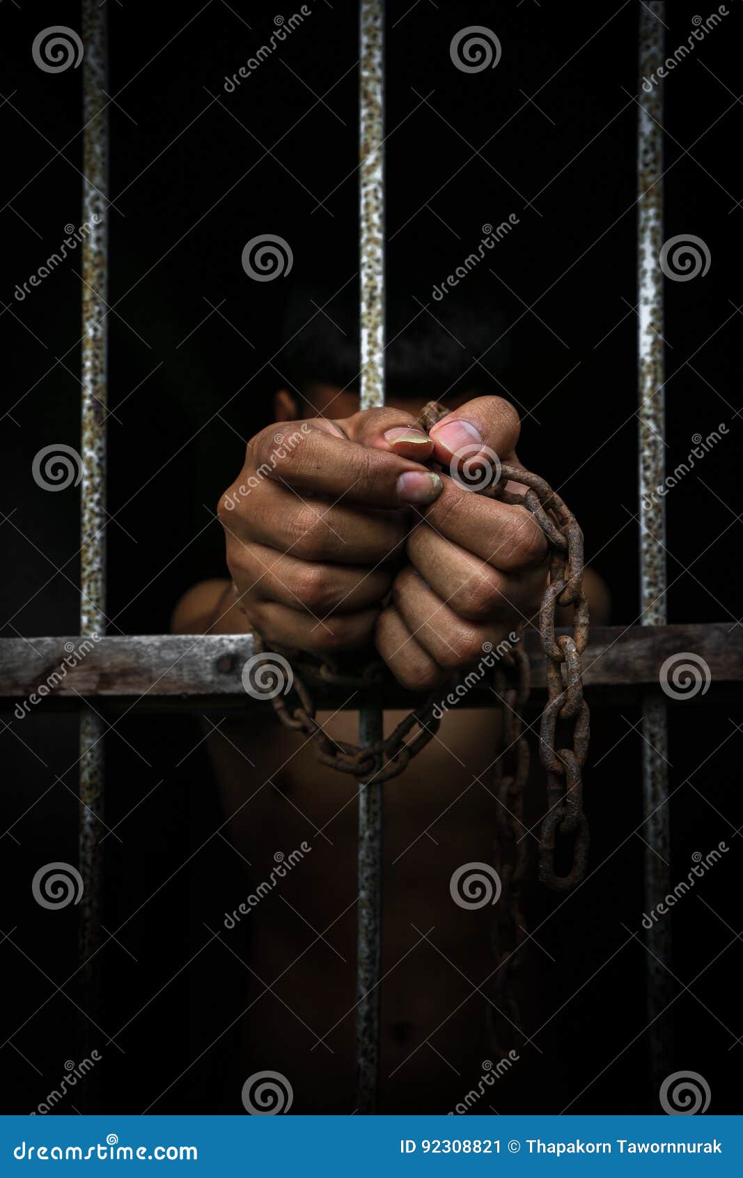 Prisoner stock image. Image of dark, criminal, chain - 92308821