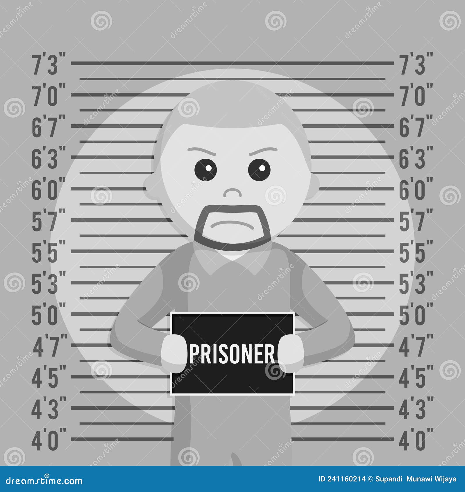 Prisoner Character Profession Design Vector Black and White Stock ...