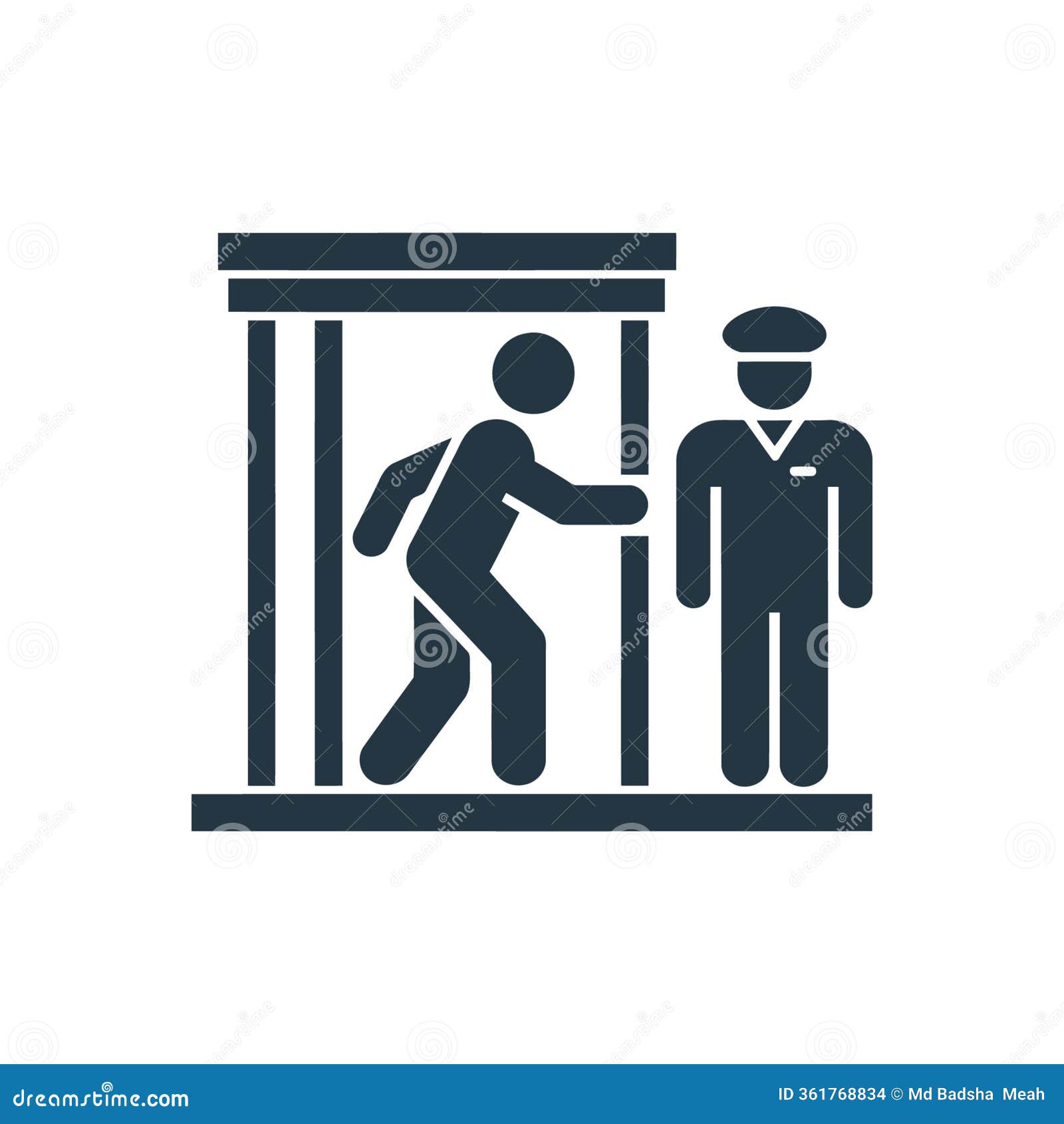 Prisoner Escaping Guard Icon Stock Vector - Illustration of prisoner ...