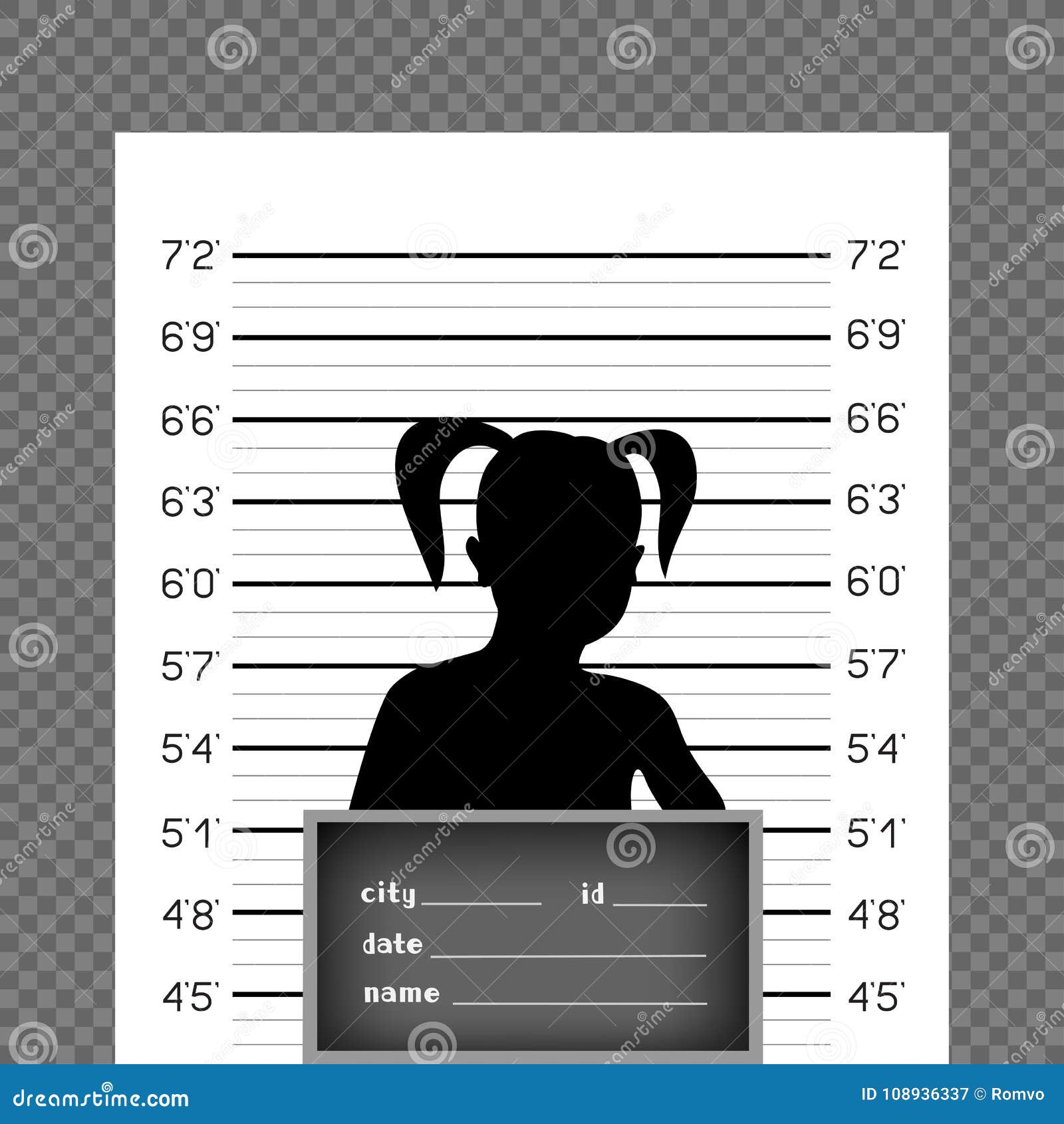 Prisoner Female Police Wall with Scale Stock Vector - Illustration of ...