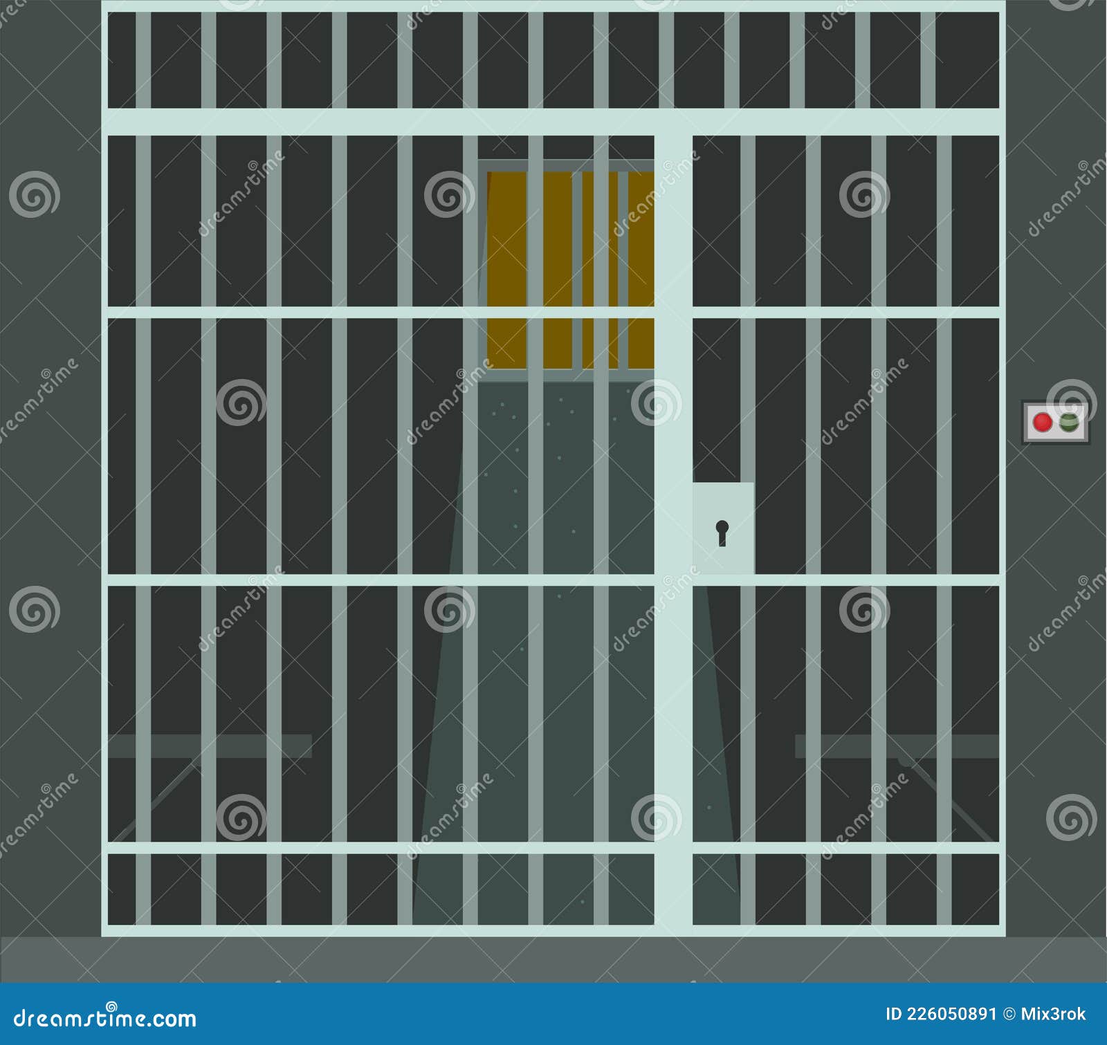 Prisoner, Flat Vector Illustration of Prison Cell Stock Vector ...
