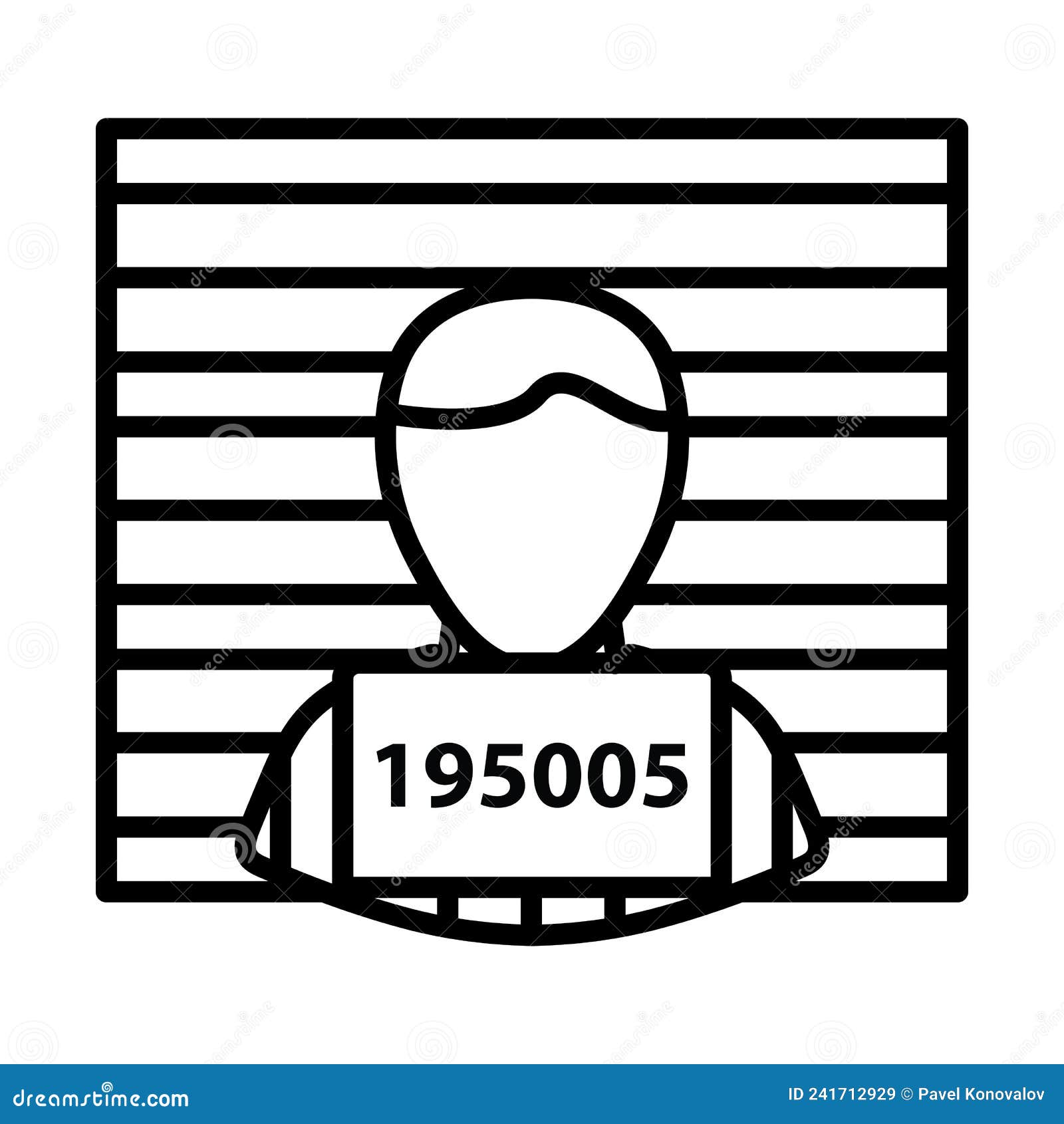Prisoner in Front of Wall with Scale Icon Stock Vector - Illustration ...