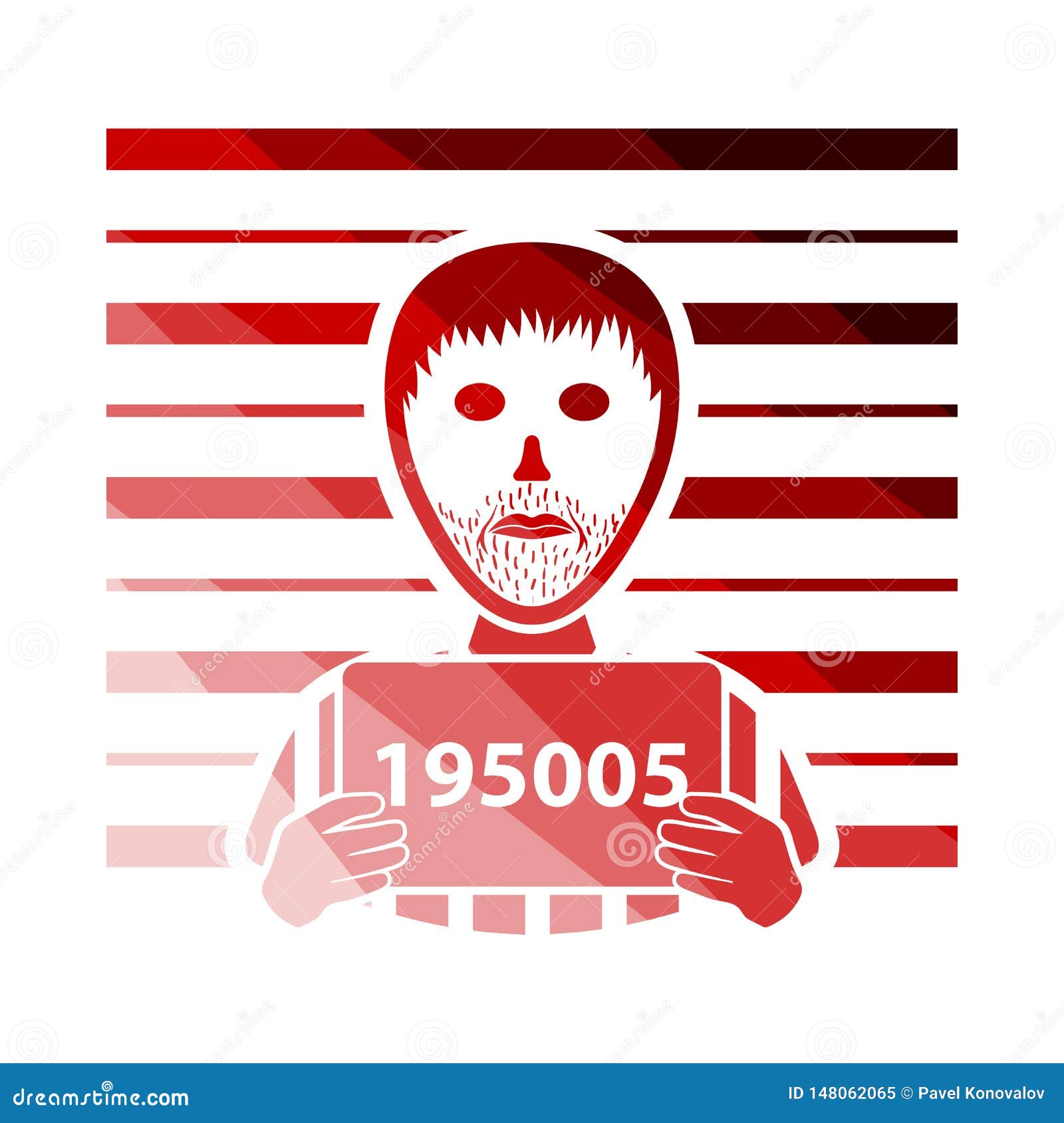 Prisoner in Front of Wall with Scale Icon Stock Vector - Illustration ...