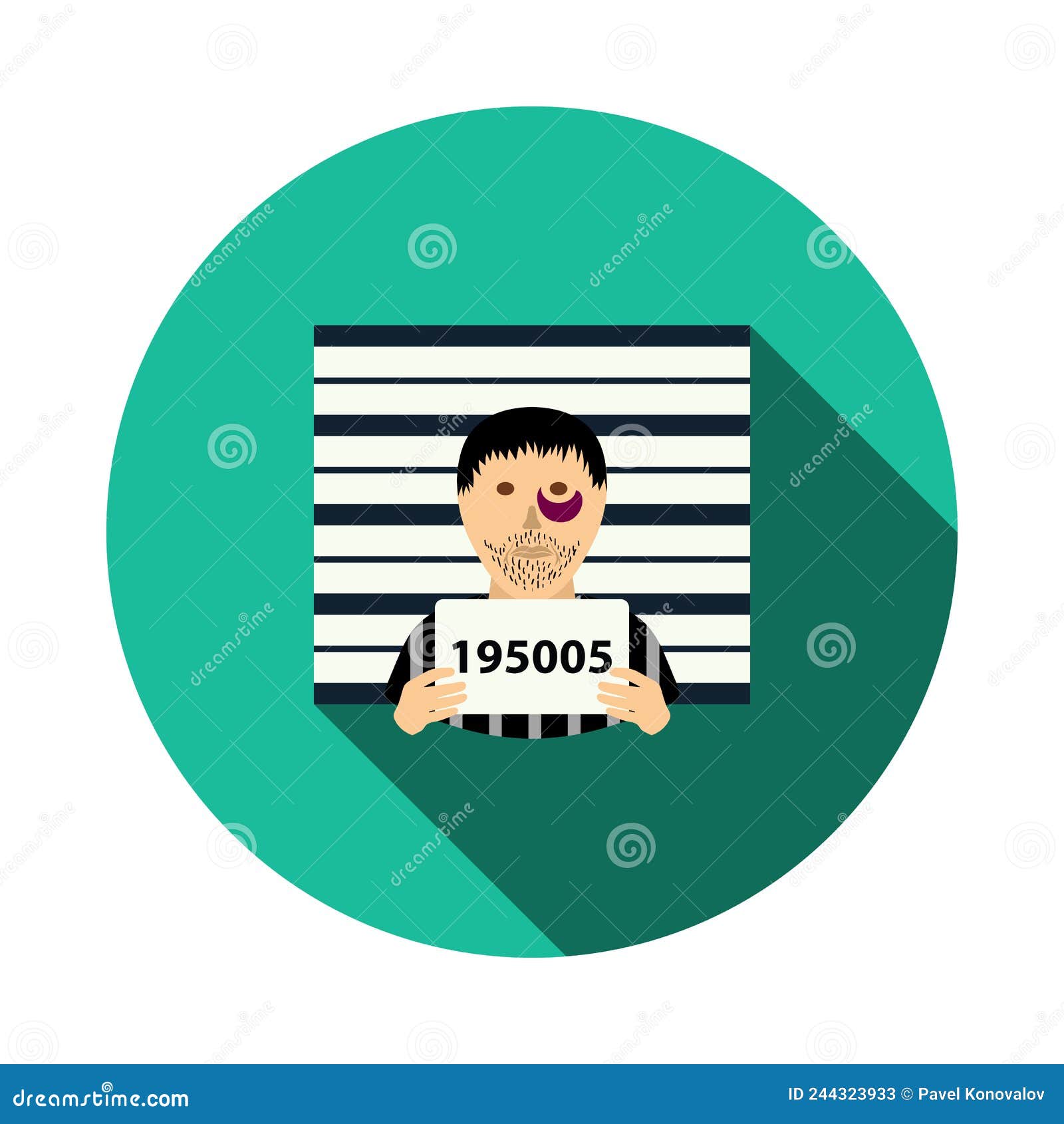Prisoner in Front of Wall with Scale Icon Stock Vector - Illustration ...