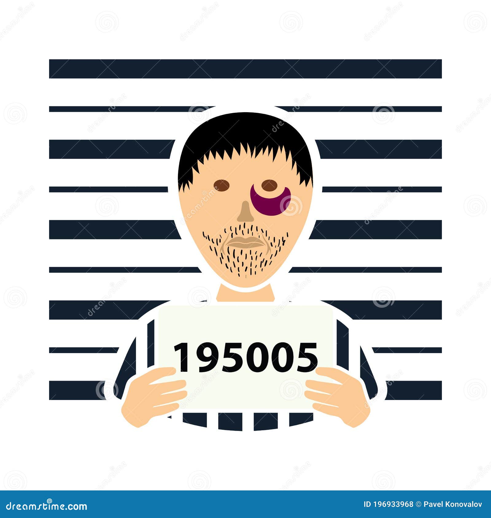 Prisoner in Front of Wall with Scale Icon Stock Vector - Illustration ...