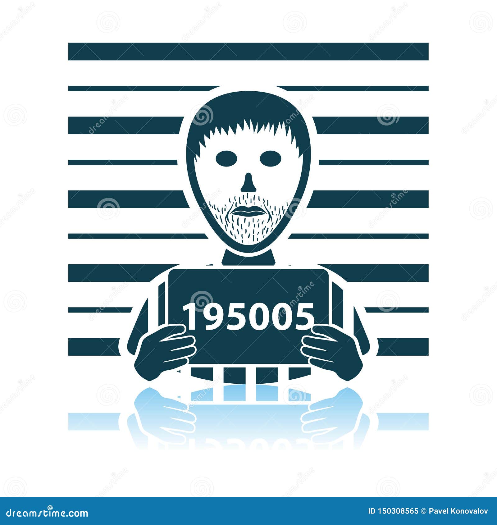 Prisoner in Front of Wall with Scale Icon Stock Vector - Illustration ...