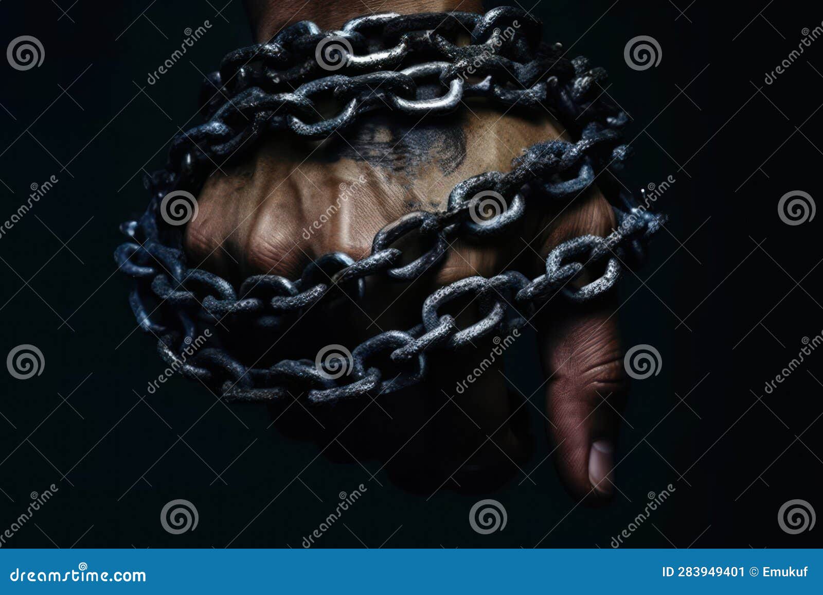 Prisoner Hand in Chains Generative Ai Stock Illustration - Illustration ...