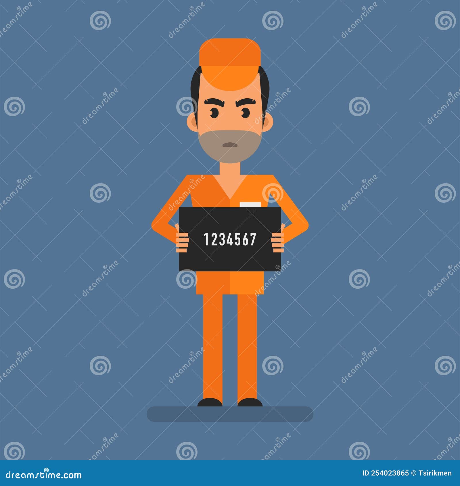 Prisoner In Hat With Number Icon, Icon Cartoon Vector Illustration ...